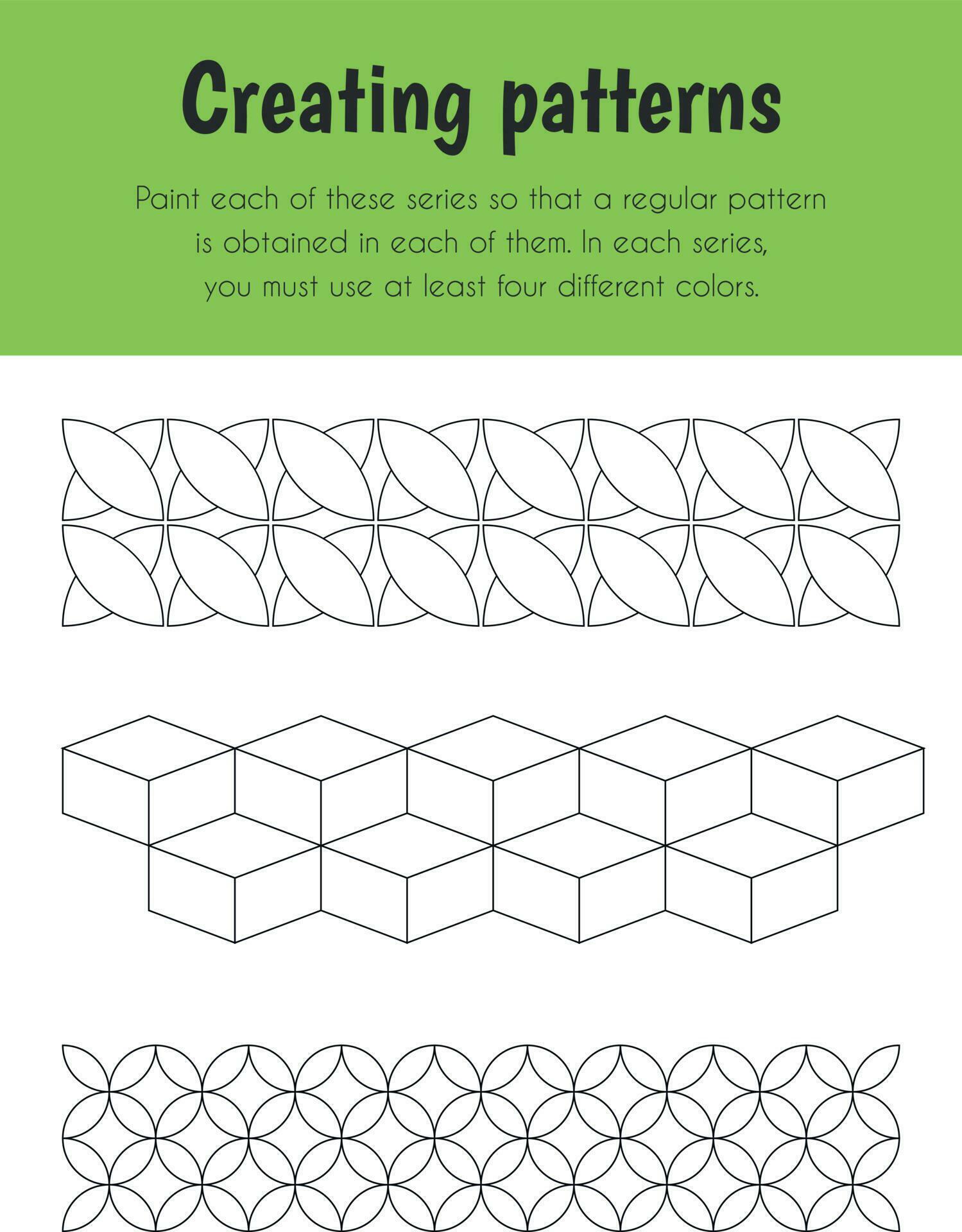Creating patterns Educational Sheet. Primary module for Logic Reasoning ...