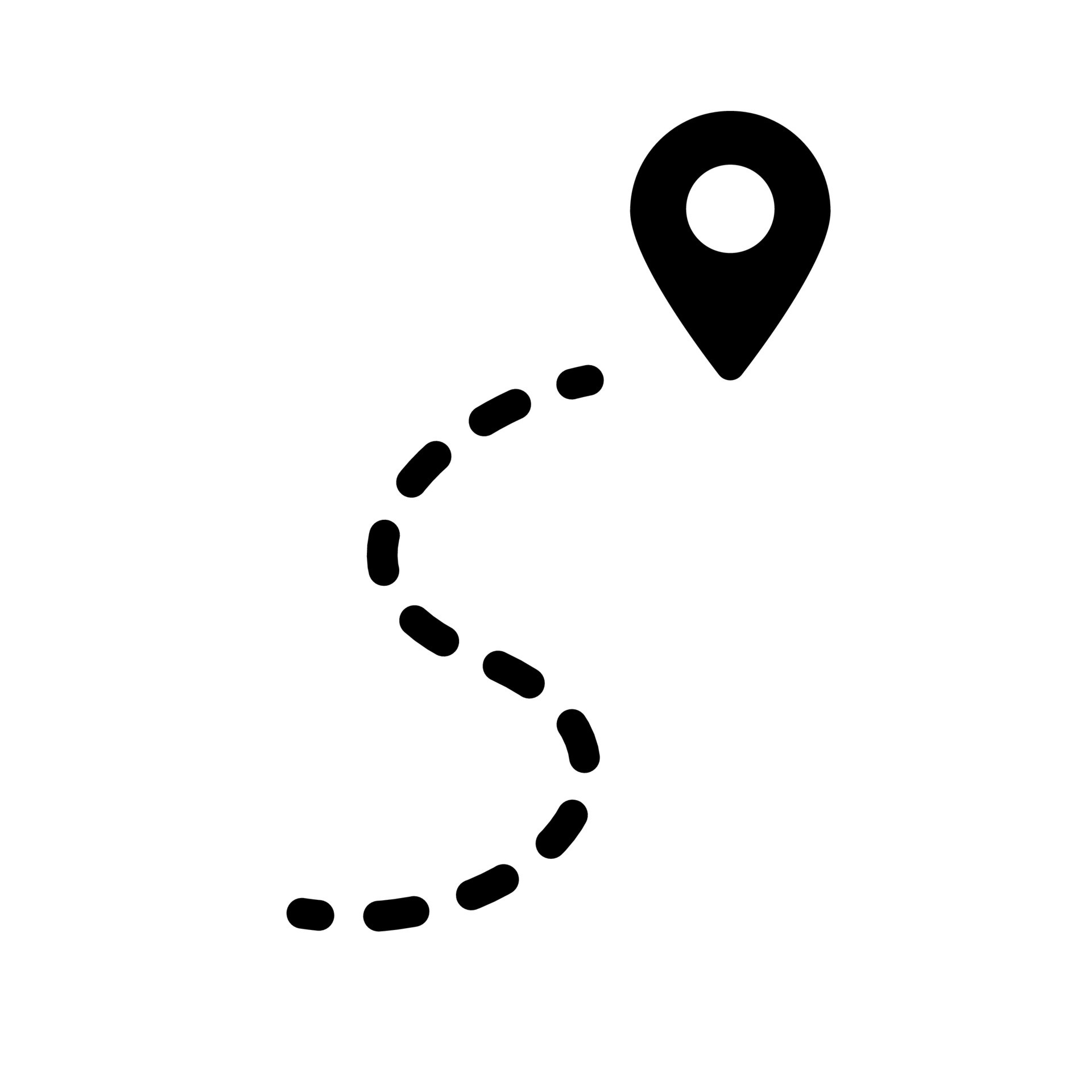 Dash route and pin, Cartography itinerary. vector cartoon icon ... Dash route and pin, Cartography itinerary. vector cartoon icon ...