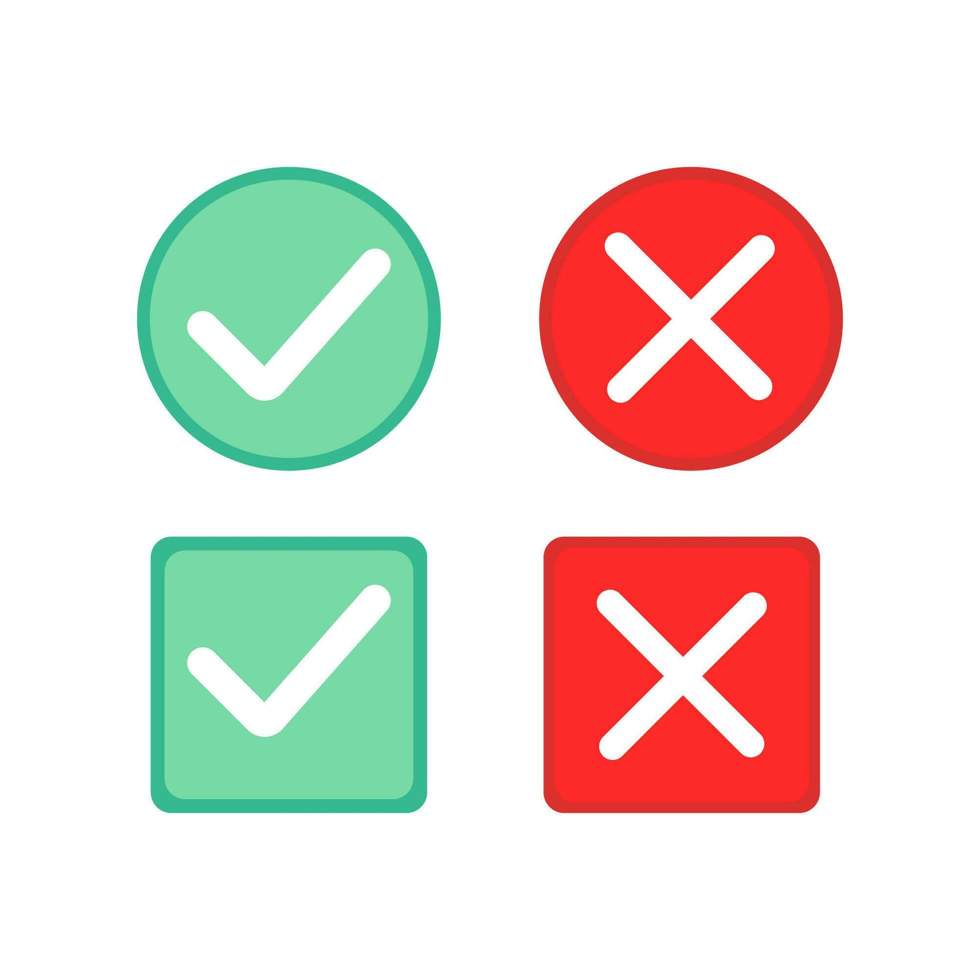 checkboxes yes and no square and round simple vector 24636888 Vector Art at Vecteezy