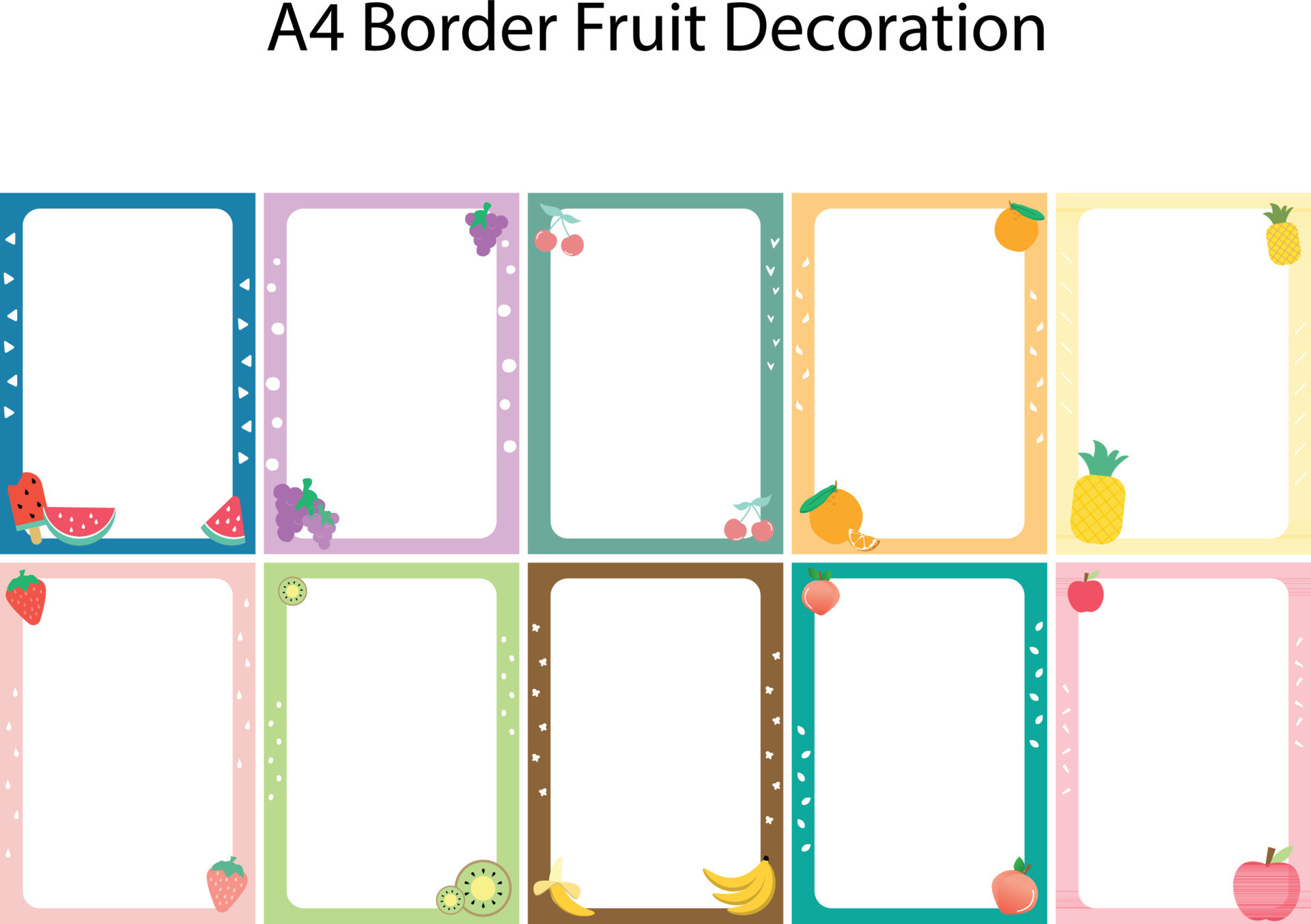 Black Space With Cute A4 Border Frame Illustration Clipart For Kids Or Black Space With Cute A4 Border Frame Illustration Clipart For Kids Or