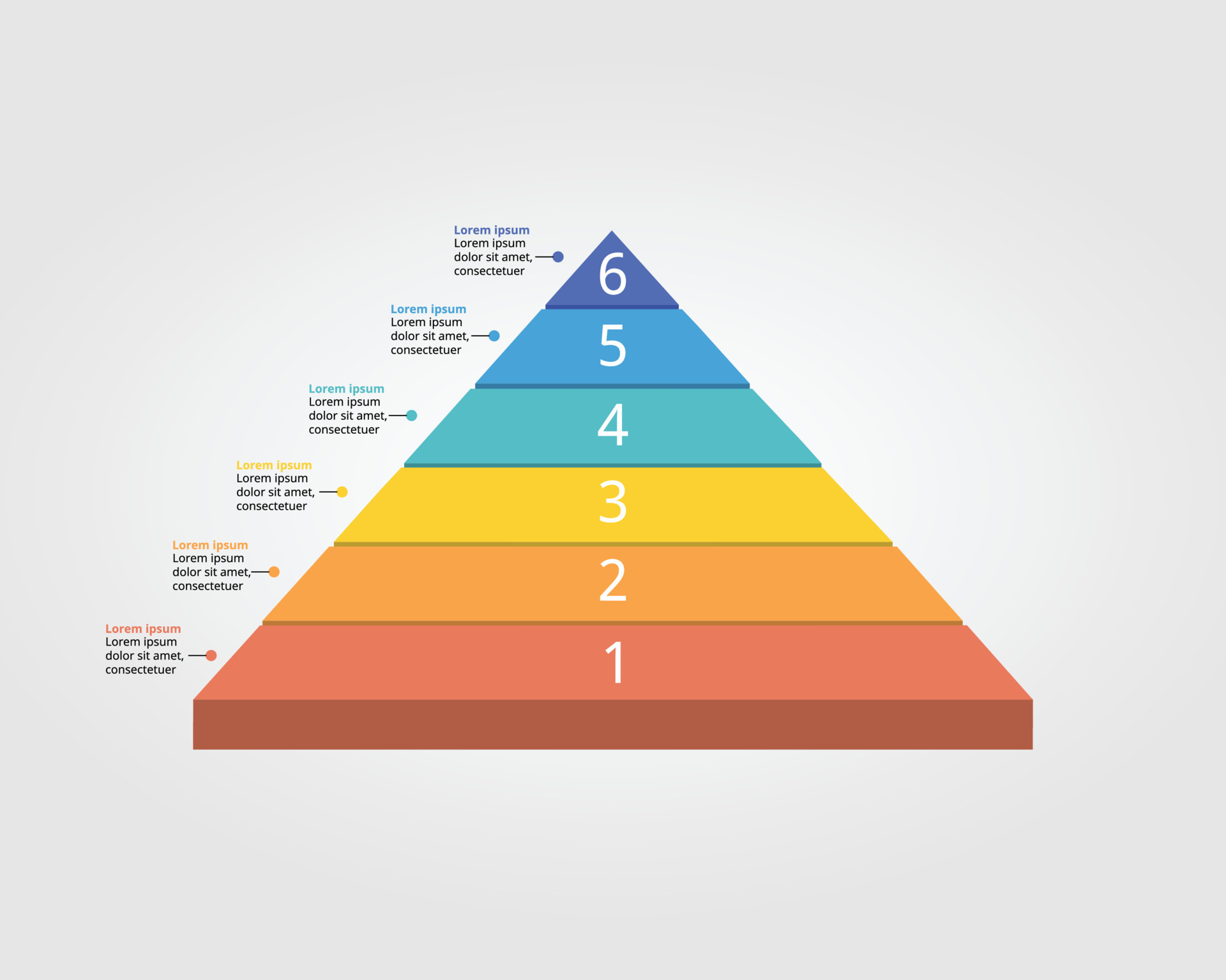 pyramid chart level template for infographic for presentation for 6 ...