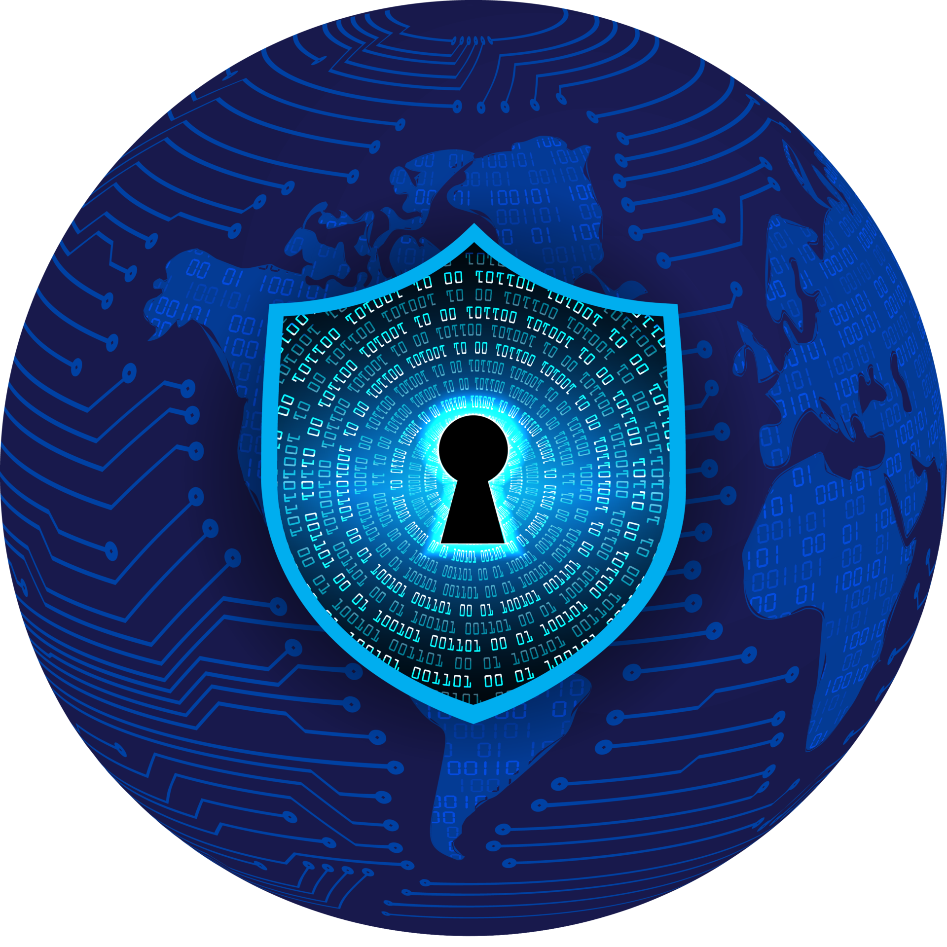 Modern Cybersecurity Technology Background With Shield 24640319 Png