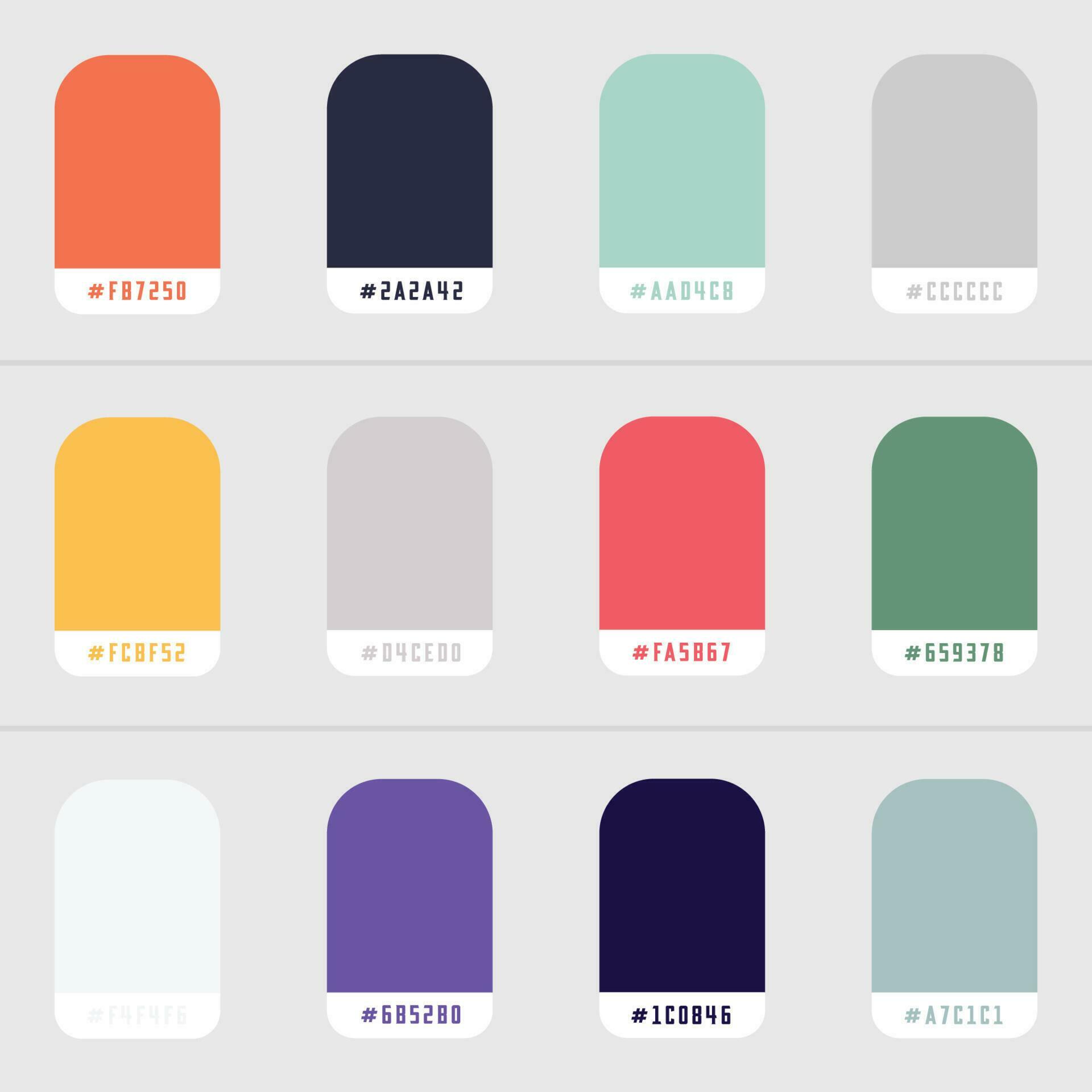 various color palette guide with code . 24642925 Vector Art at Vecteezy