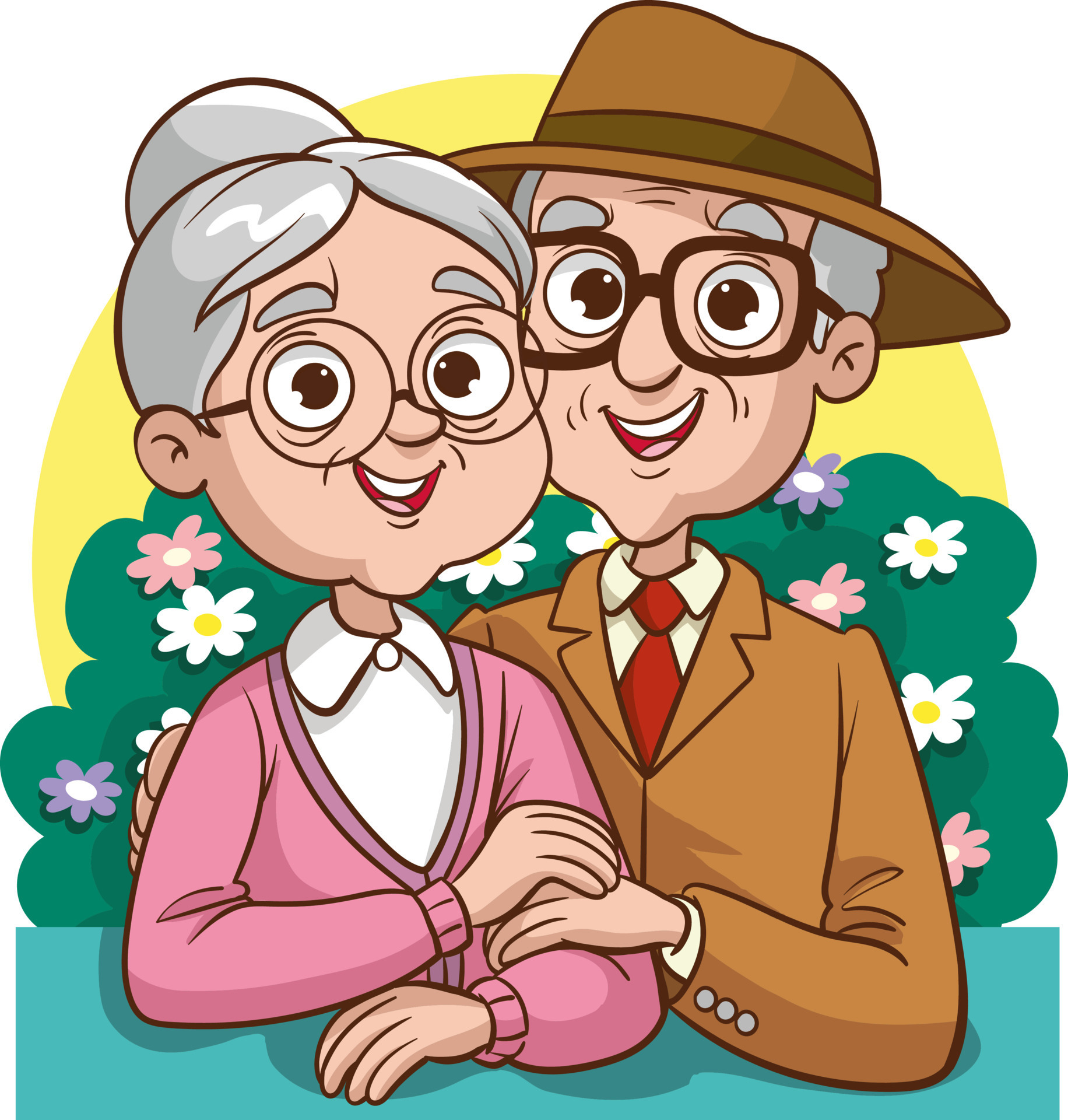 Elderly Couple Holding Hands Grandmother And Grandfather Together