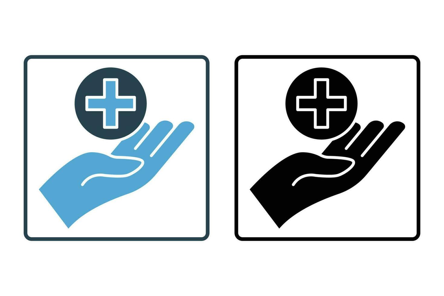 salud cuidado icono. mano y médico cruzar vector. sólido icono estilo ... salud cuidado icono. mano y médico cruzar vector. sólido icono estilo ...