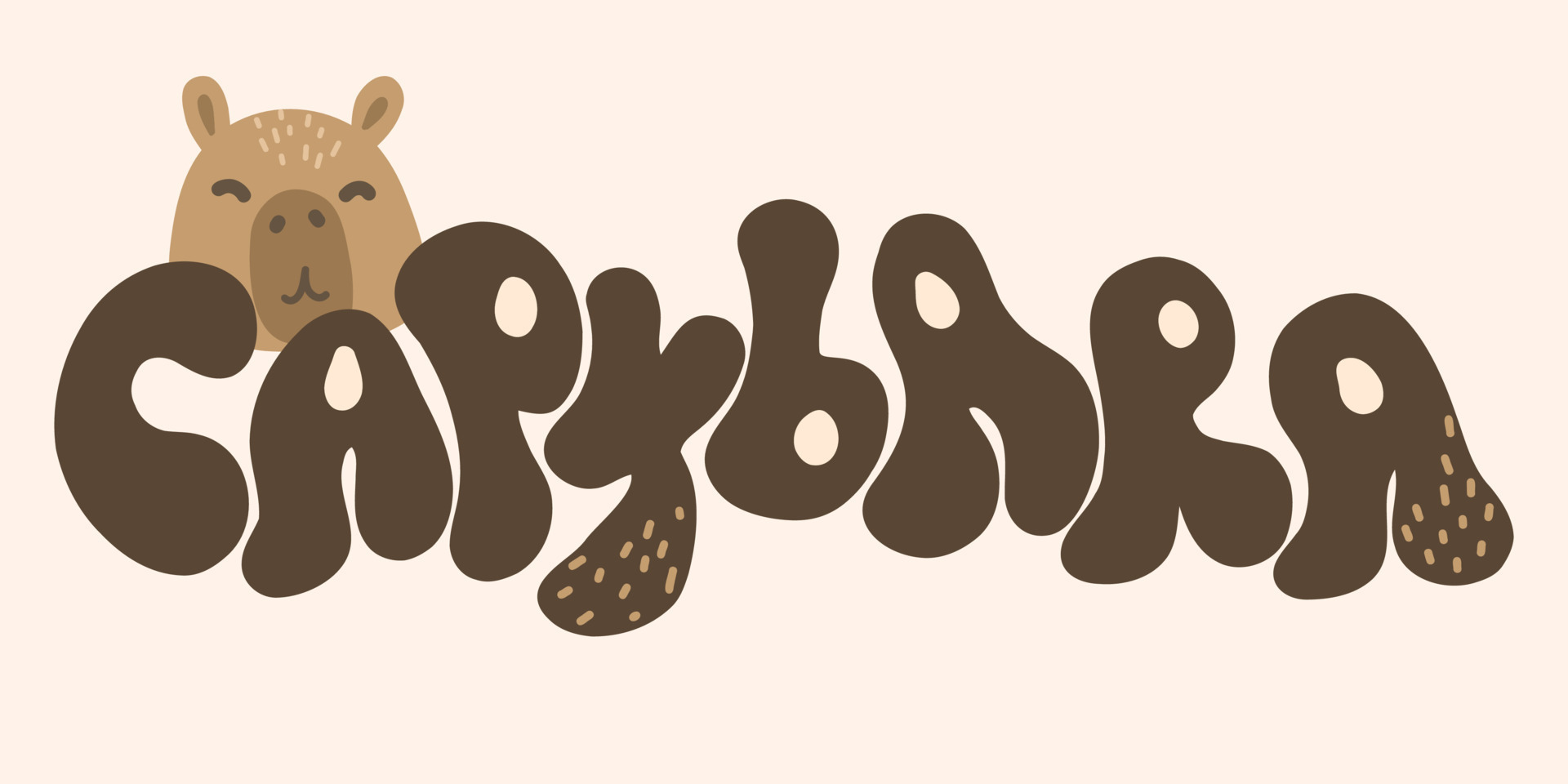 Capybara. Groovy inscription with a muzzle of a capybara 24649101 ...