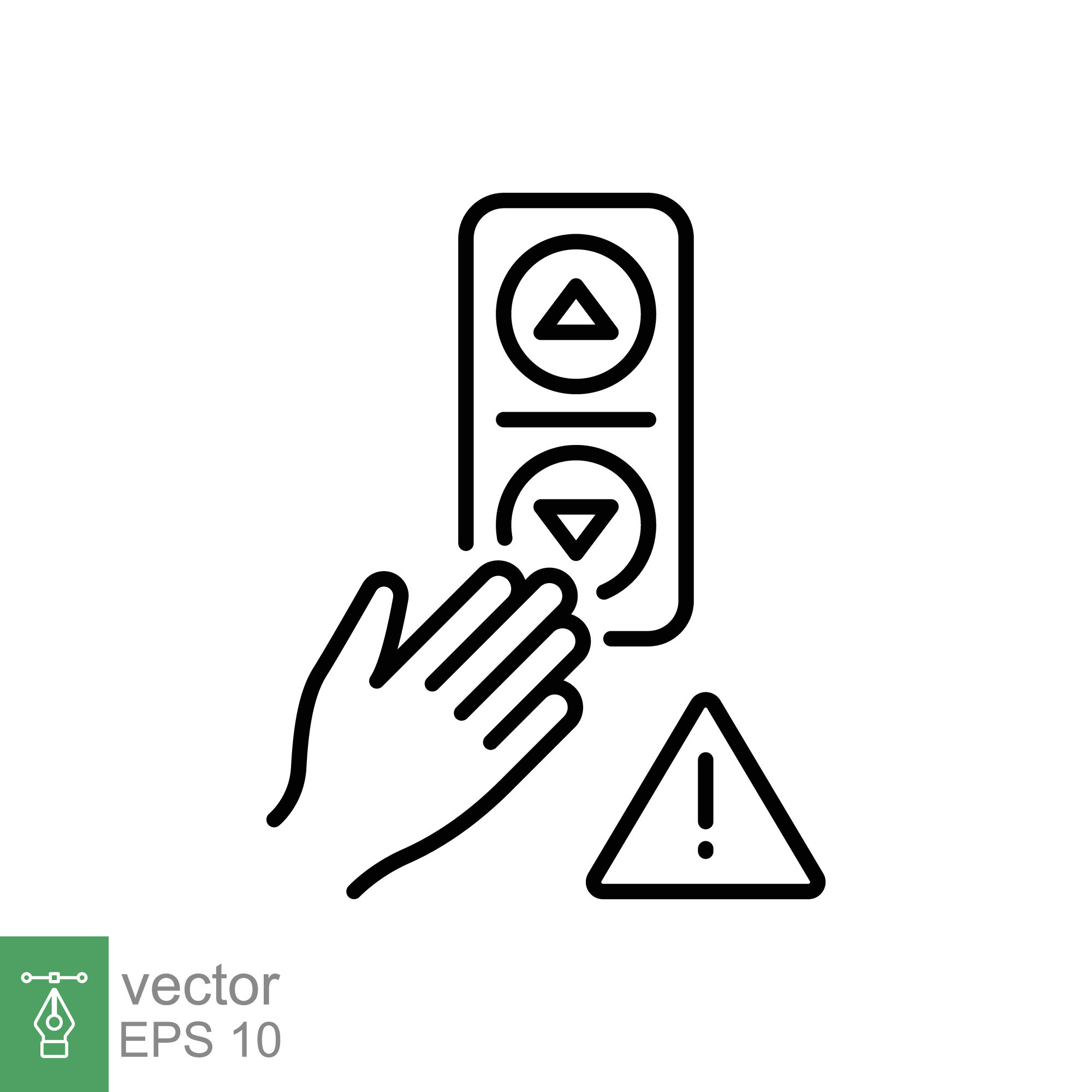 Avoid touching lift panel button icon. Simple outline style. Hand ... Avoid touching lift panel button icon. Simple outline style. Hand ...