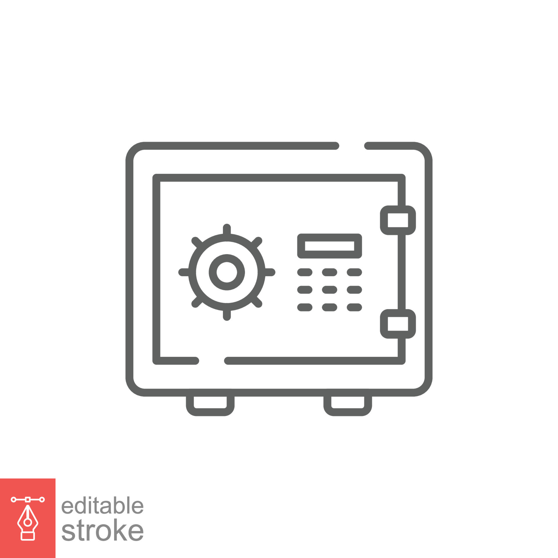 Safe Box Icon Simple Outline Style Safety Vault Money Deposit Bank Strongbox Secure