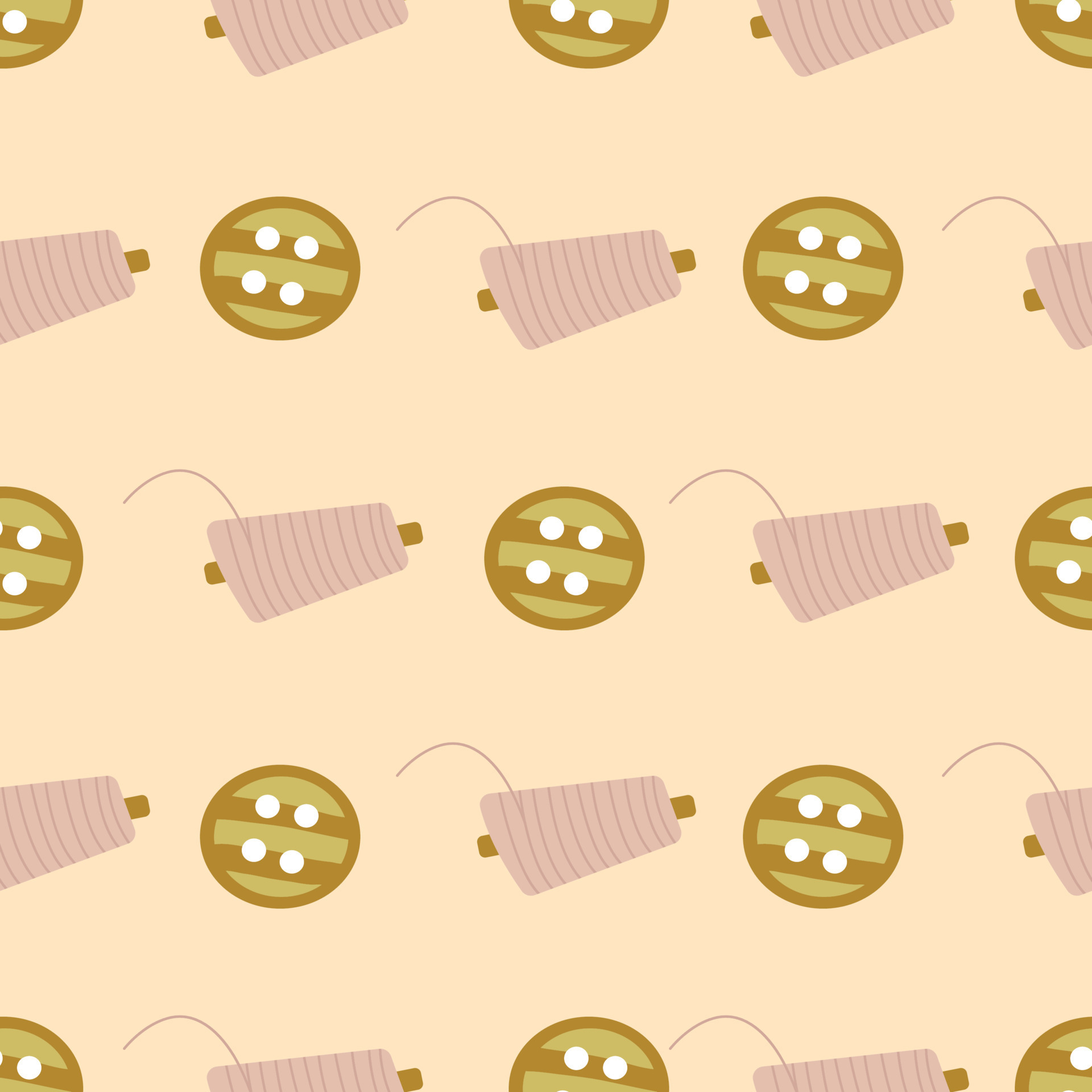 Seamless Pattern Buttons And Spool Of Thread Sewing Vector 24651752