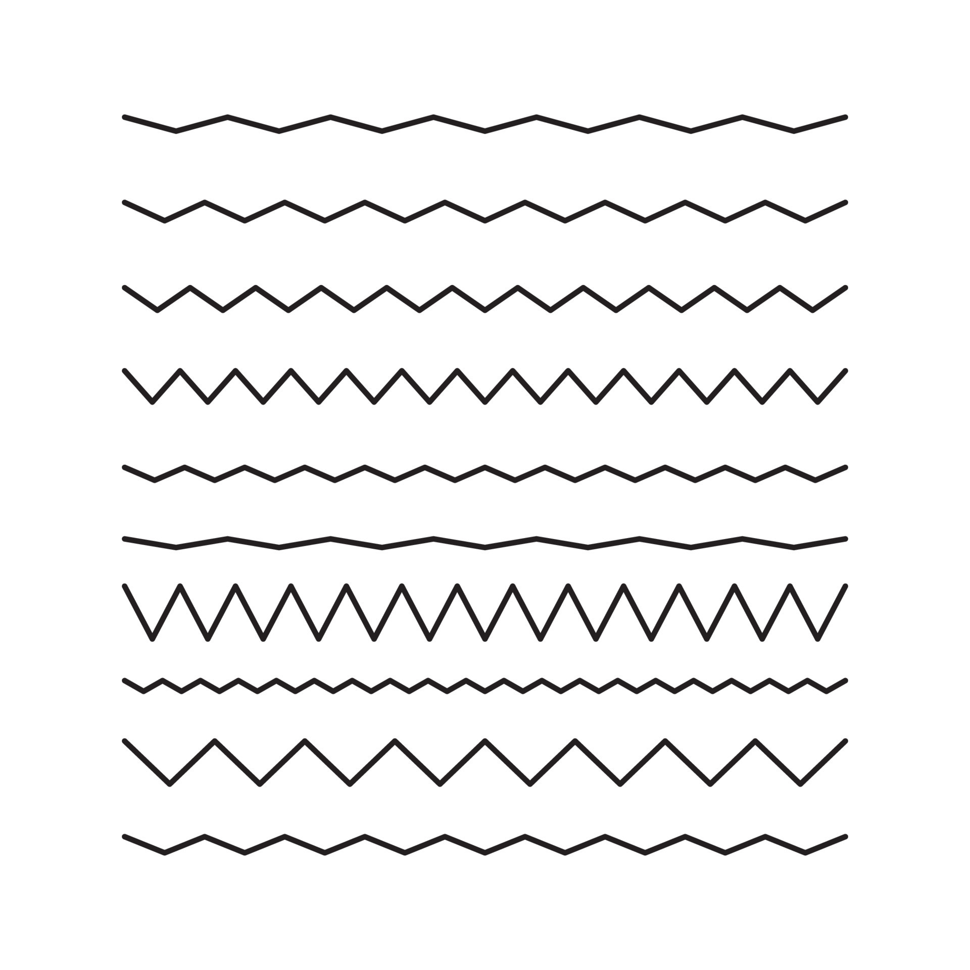 Collection Of Zigzag Lines Set Isolated Vector Illustration 24651931