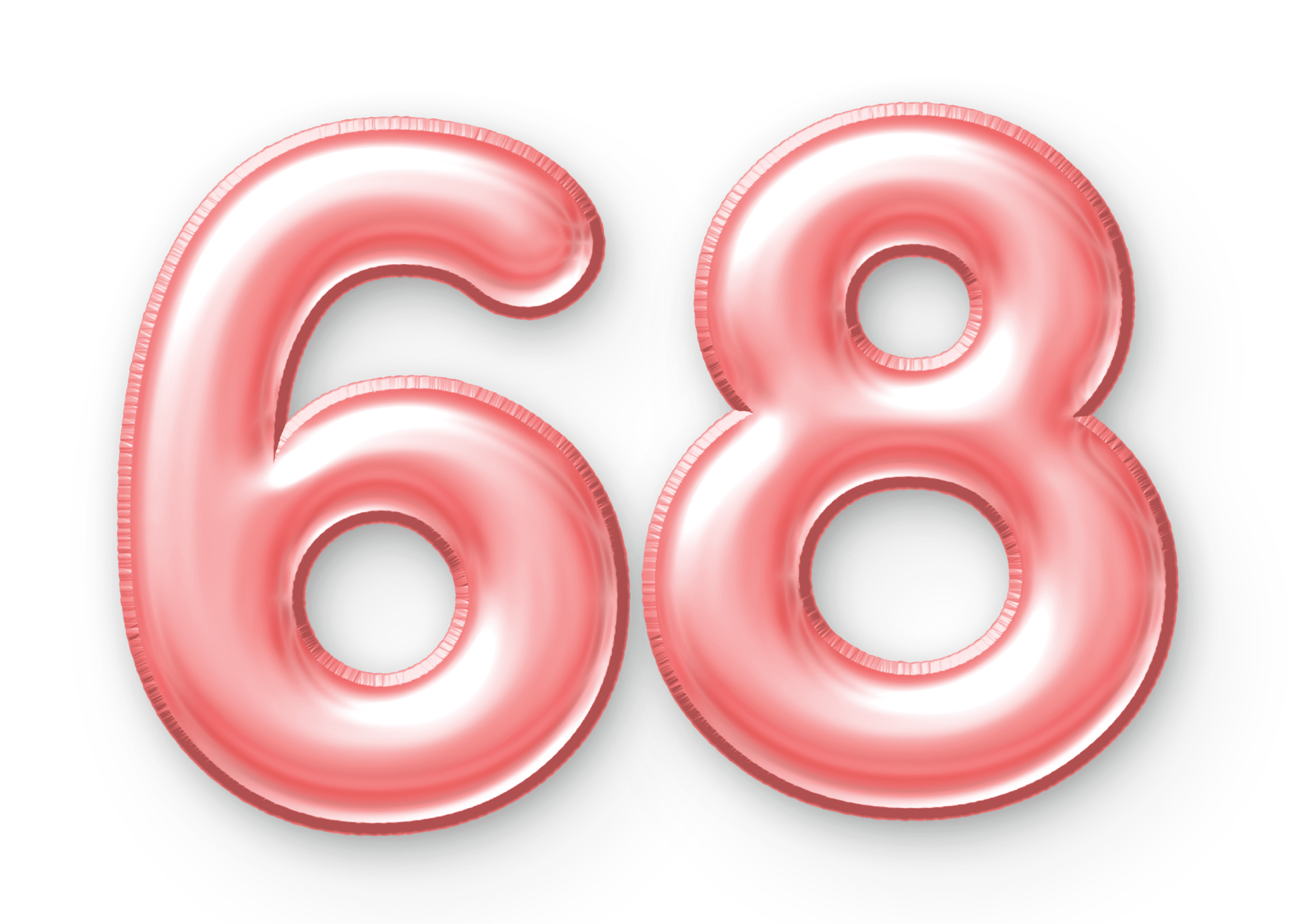 68 Number Balloon Pink 24652349 PNG