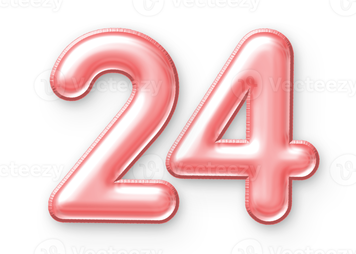 24 número globo rosado 24652373 PNG