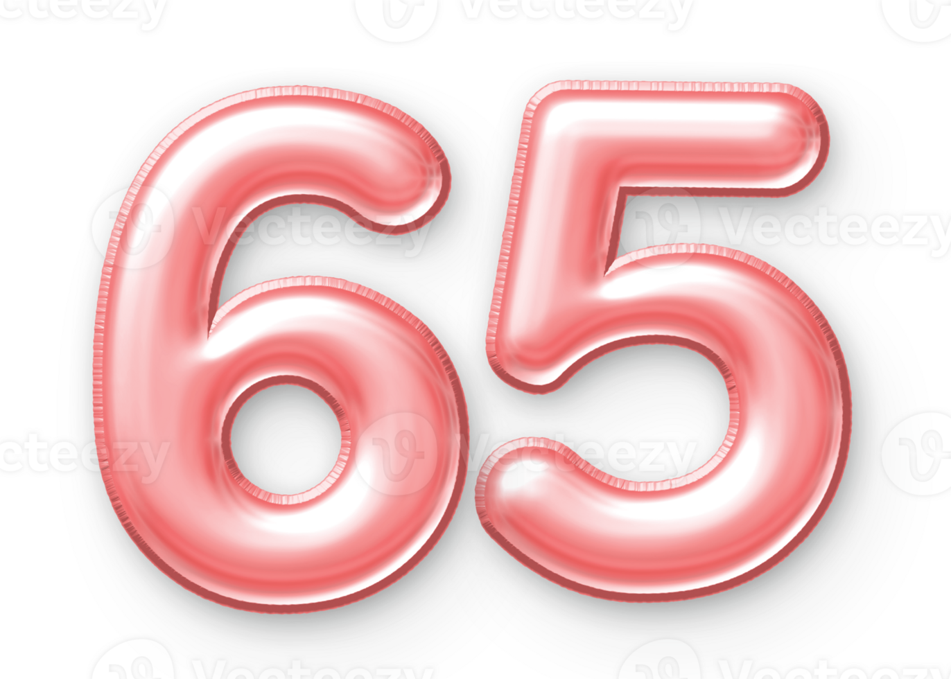 65 Number Balloon Pink 24652407 PNG