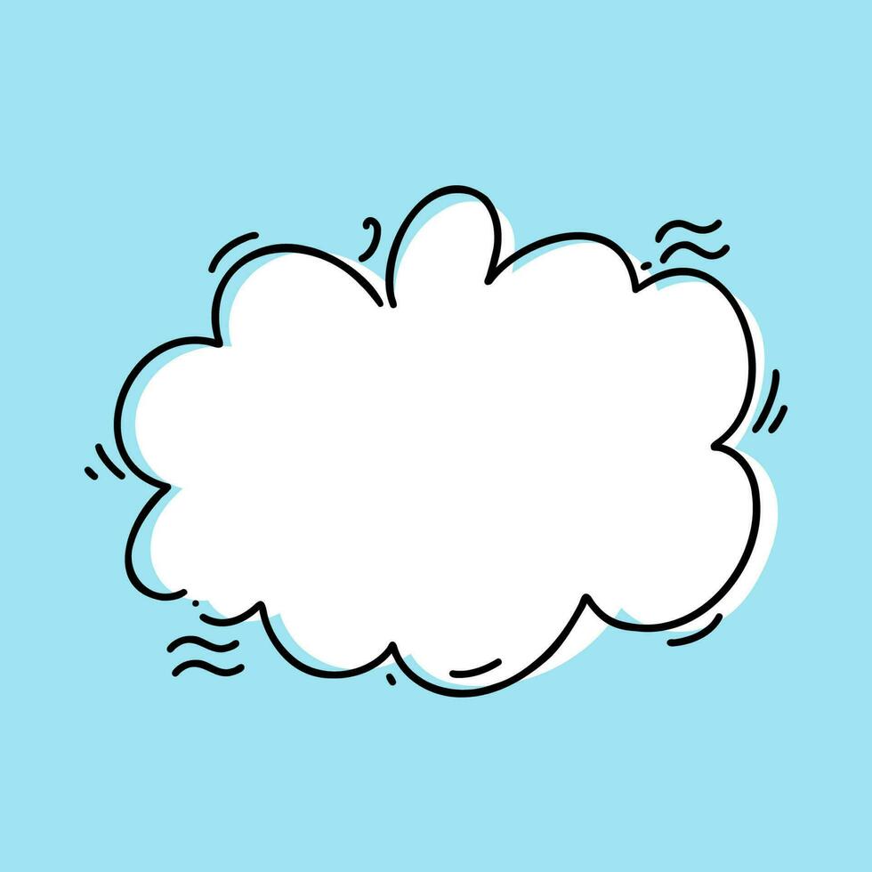 Hand Drawn Speech Bubble Shape For Quotes On Blue Background Vector