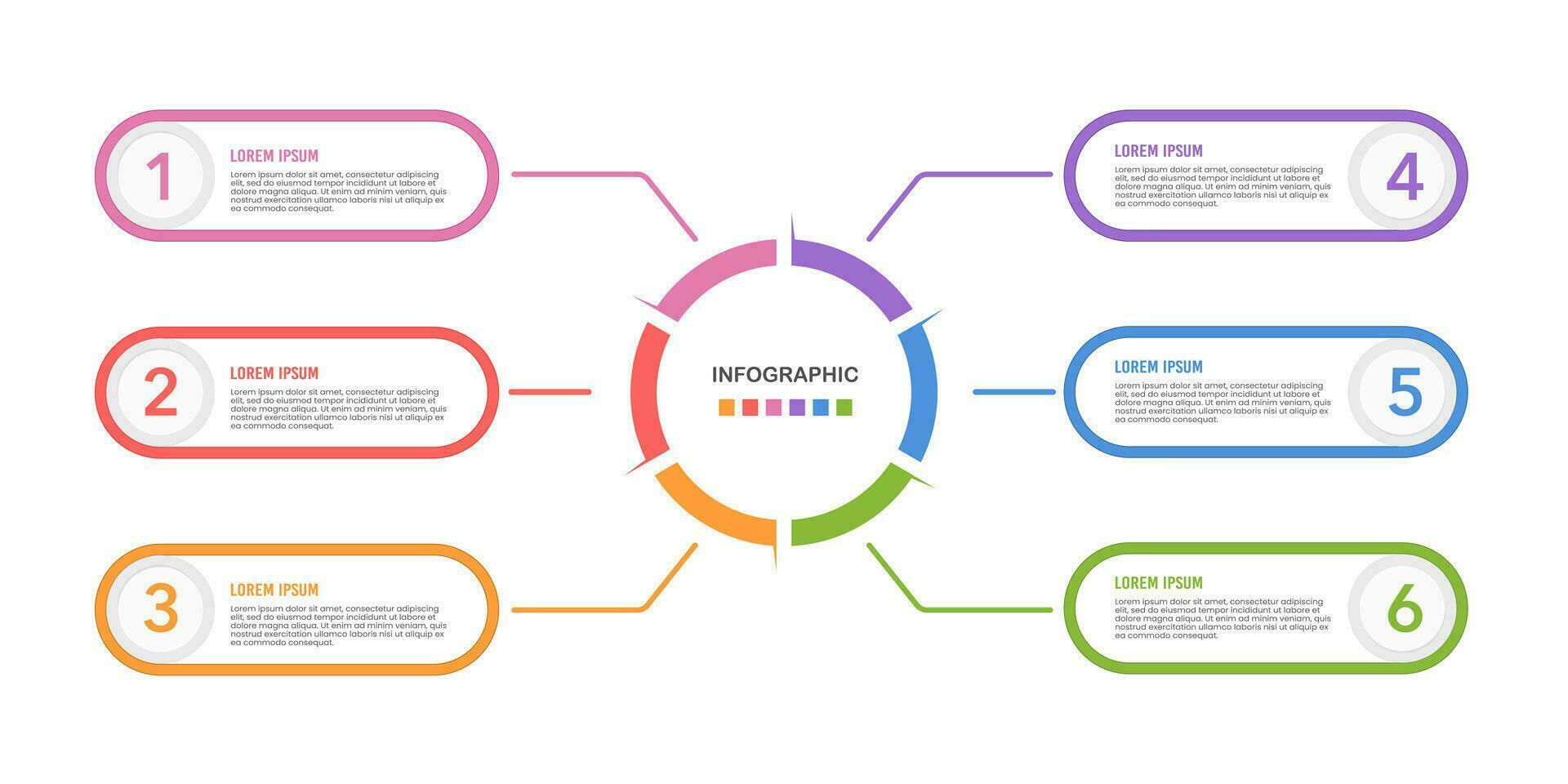 6 options infographic design, structure chart, and presentation ...