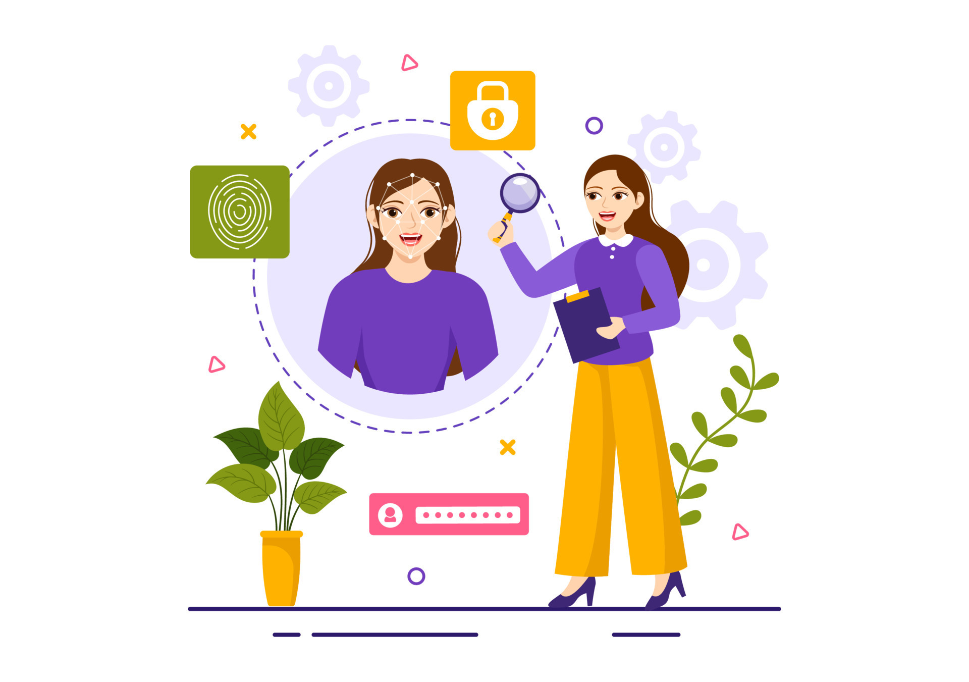 identificación vector ilustración de identidad tarjeta con foto, documento, y información en ...