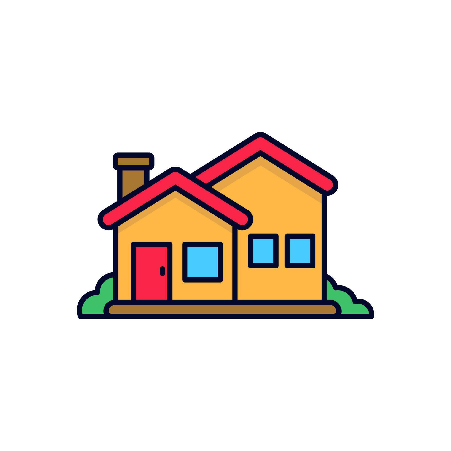 House icon in colorful design isolated on white background. Simple house vector illustration ...