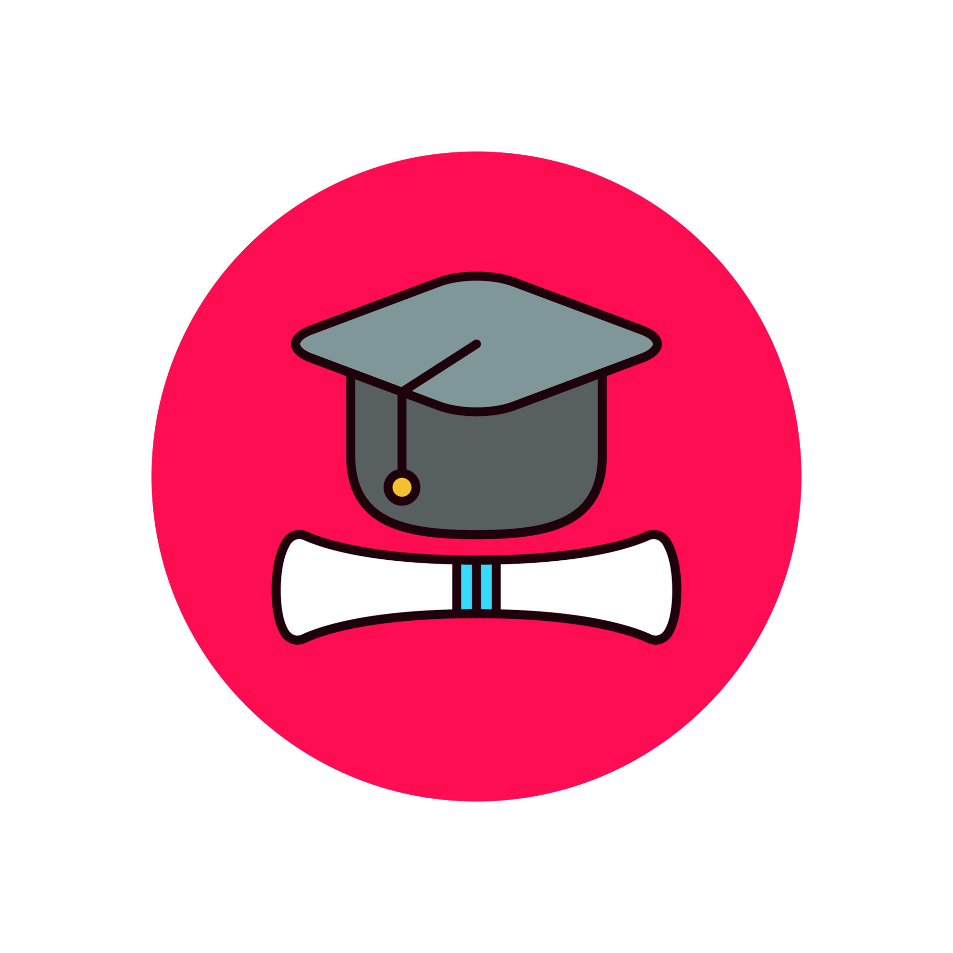 Graduation Cap Circle Icon