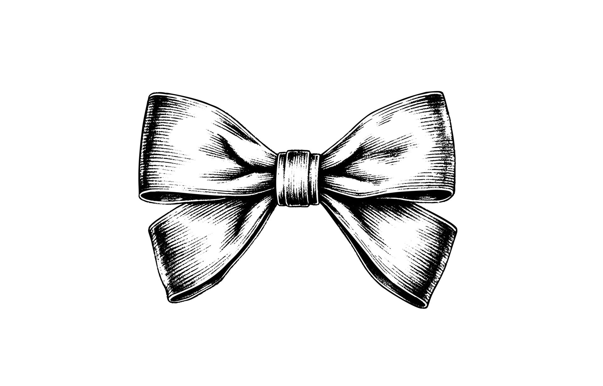 A bow ribbon gift in a vintage engraved style. Vector design for you ...