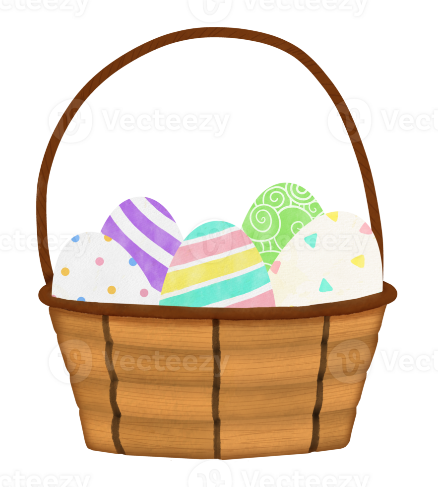 Easter egg basket illustration 24659351 PNG