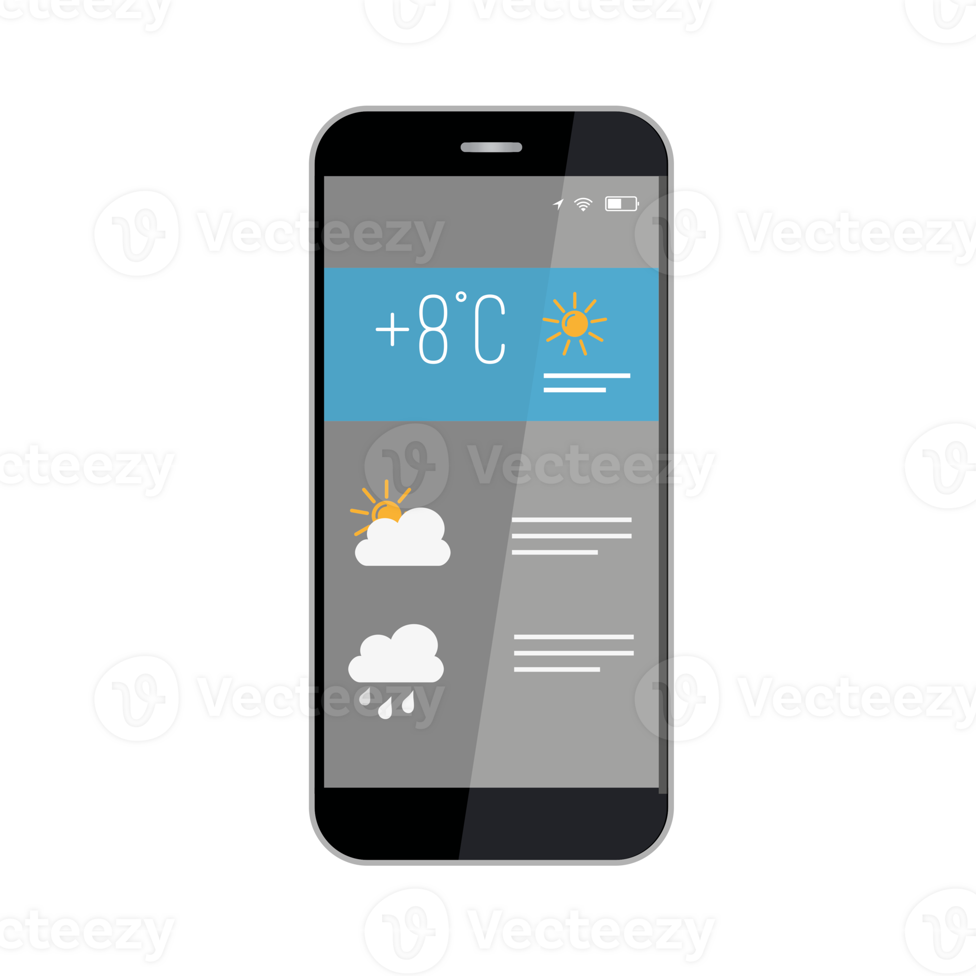 Weather Forecast Smartphone Interface Template Mobile App Page Design Layout Hourly Data