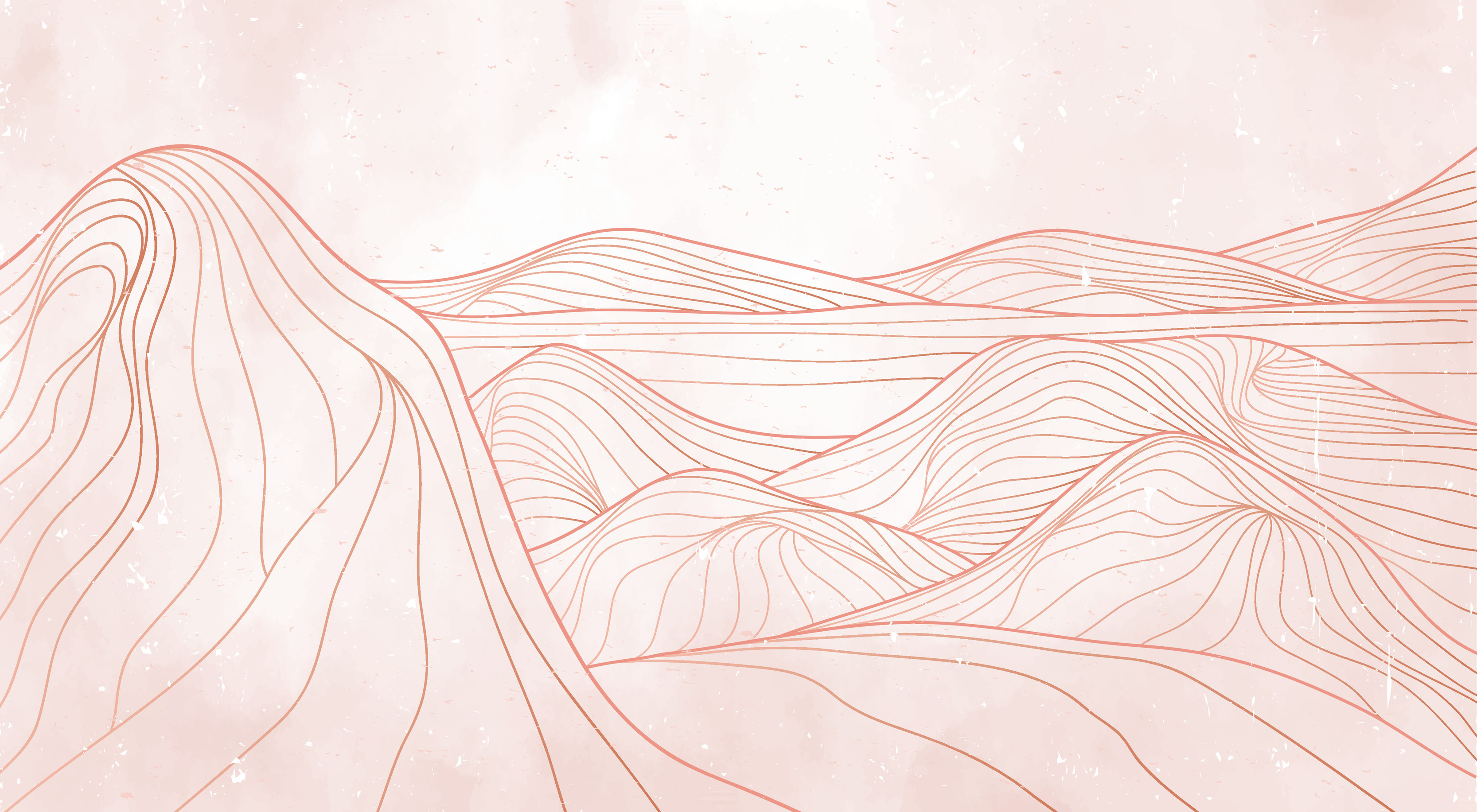 Hand drawn style of creative minimalist modern line art print. Natural abstract landscape ...