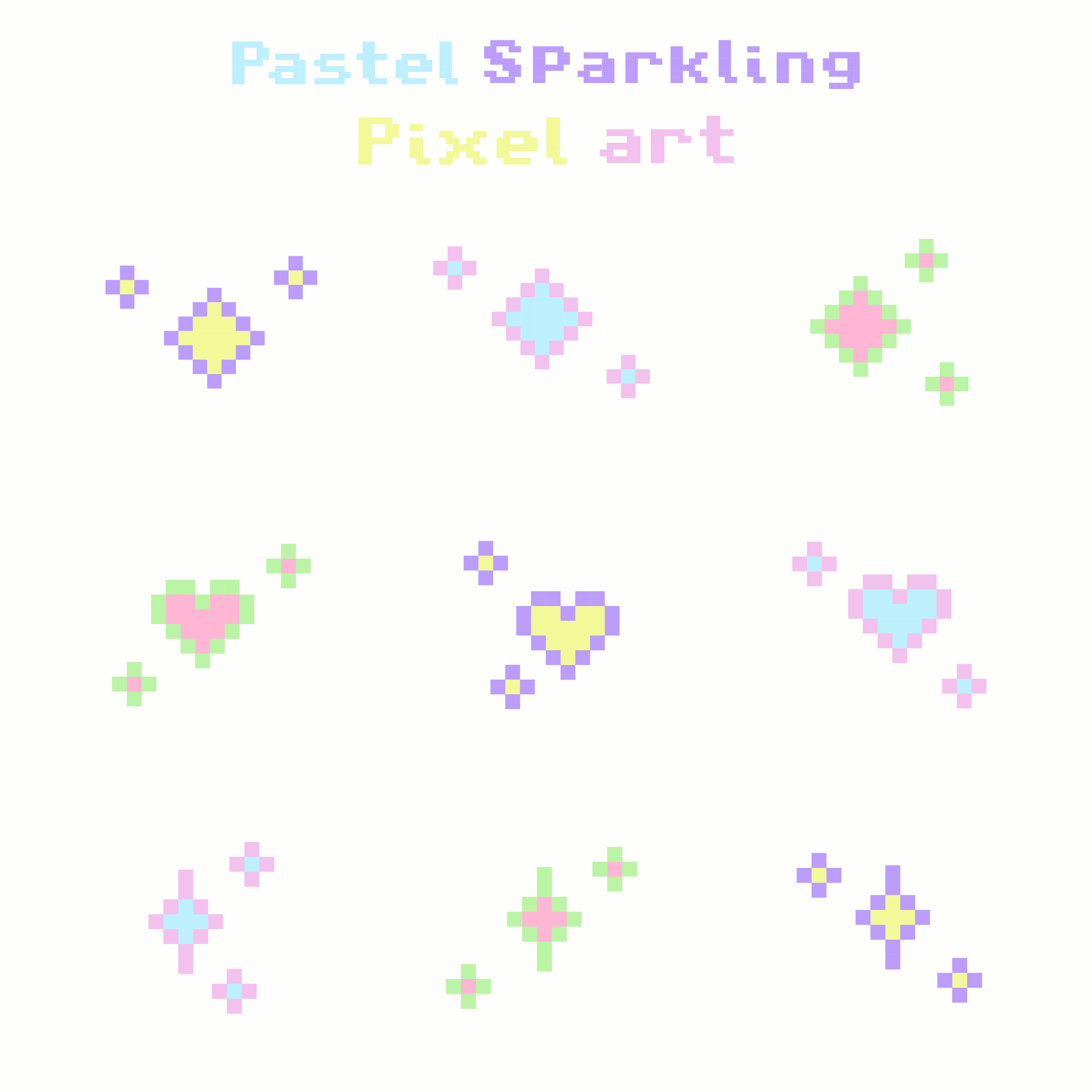 Pastel Sparkling Pixel Art Set Vector Sparkling Pixel Set 24660958 Vector Art At Vecteezy