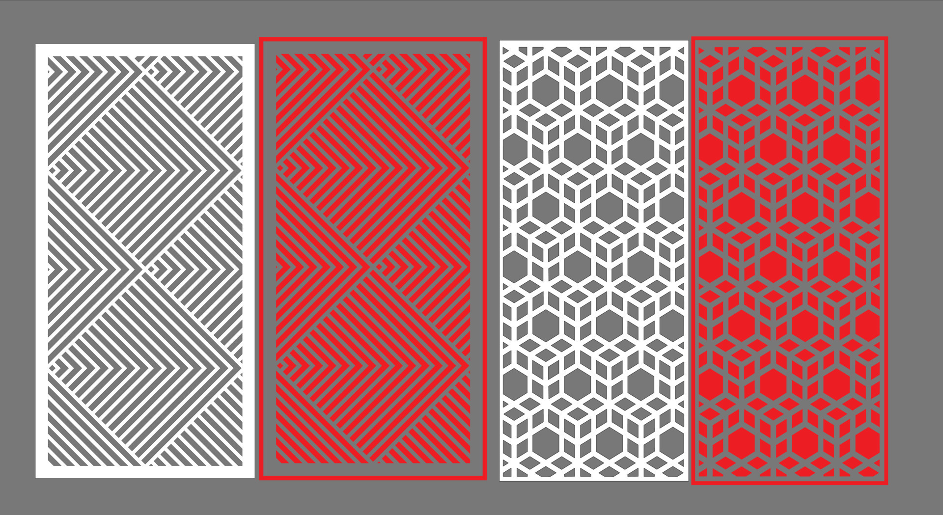 Decorative wall panels set Jali design CNC pattern, laser cutting ...