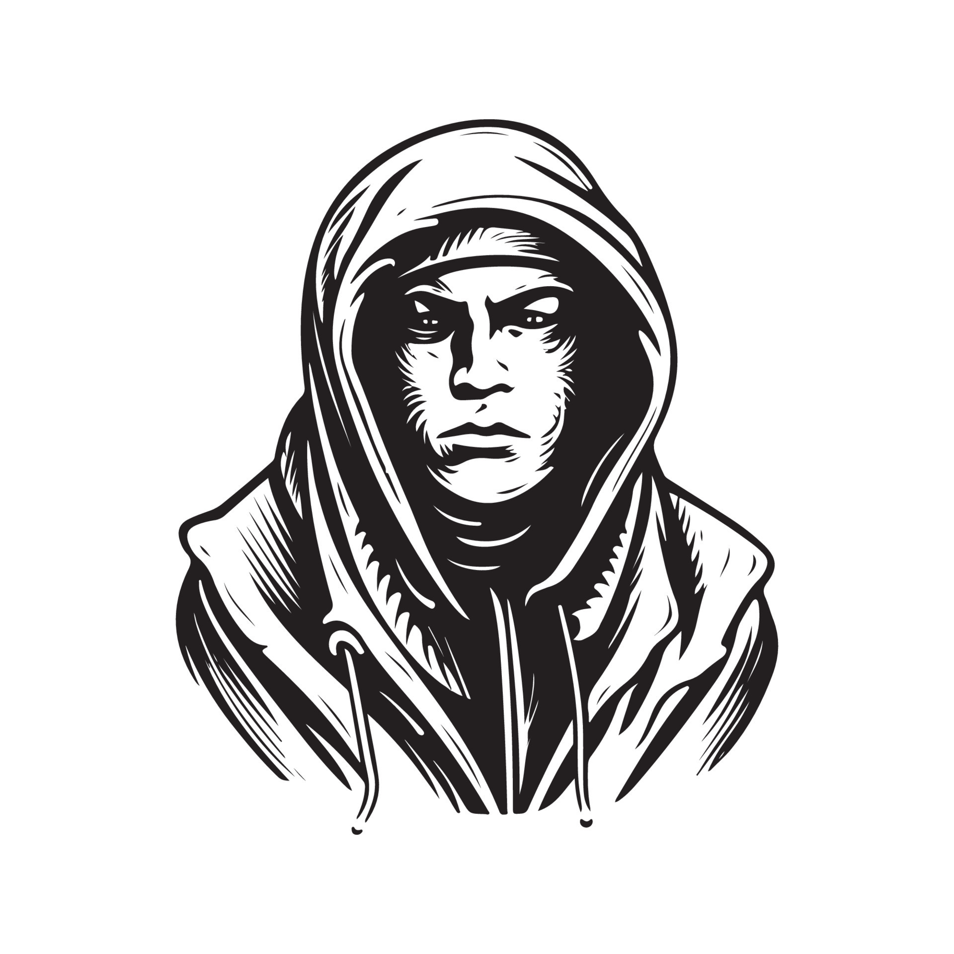 Hooded Man Drawing