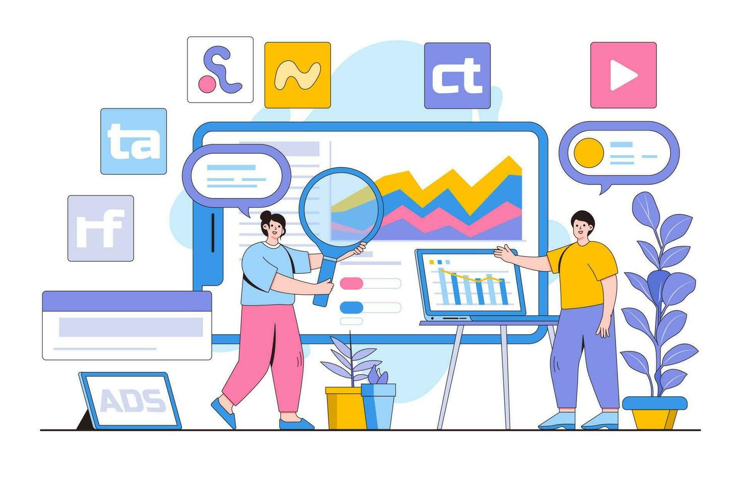 Digital Marketing Concept with Person Creating Social Media Ads ... Digital Marketing Concept with Person Creating Social Media Ads ...
