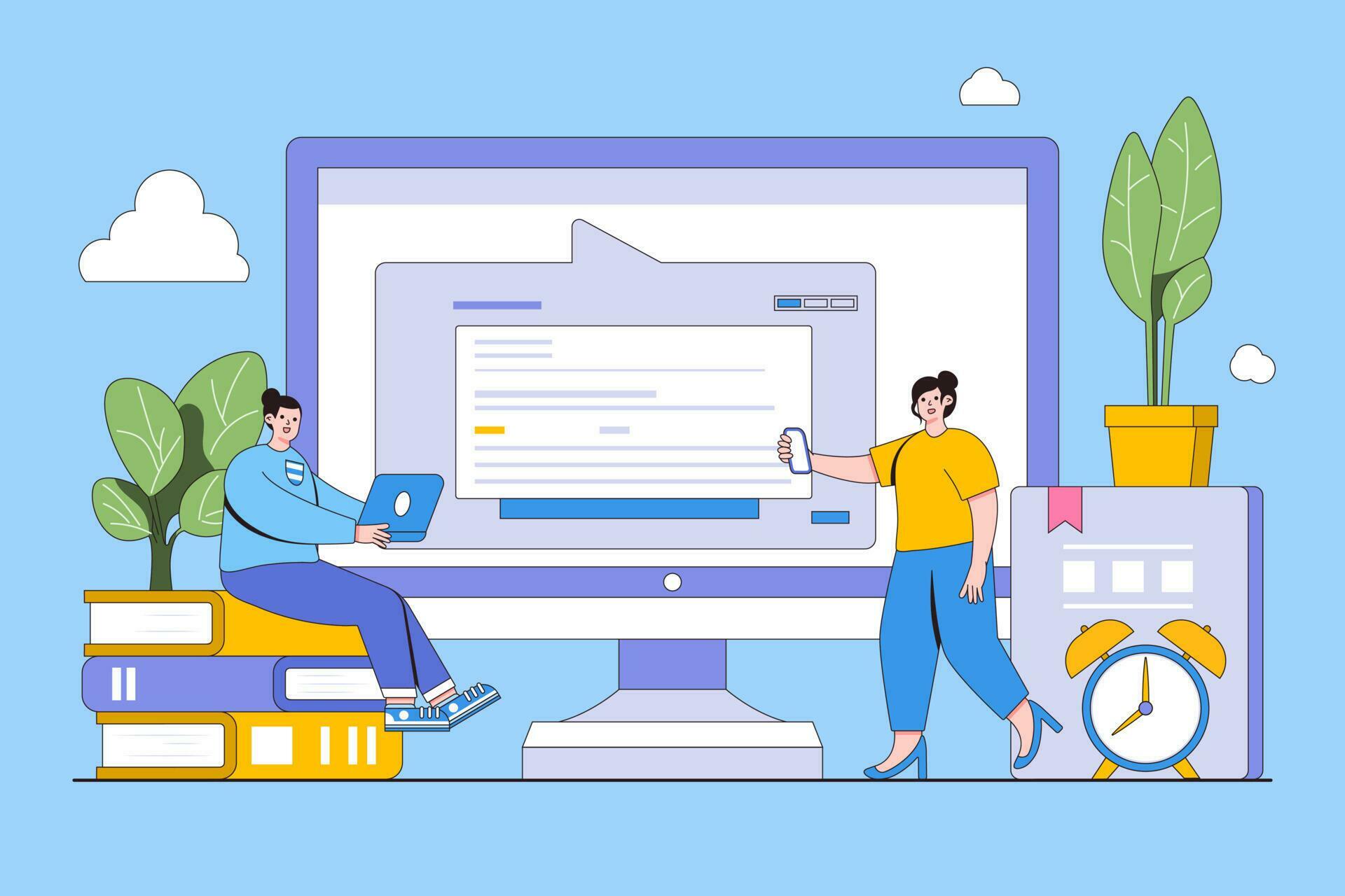 Digital Education and E-Learning Concept with Person Accessing ...