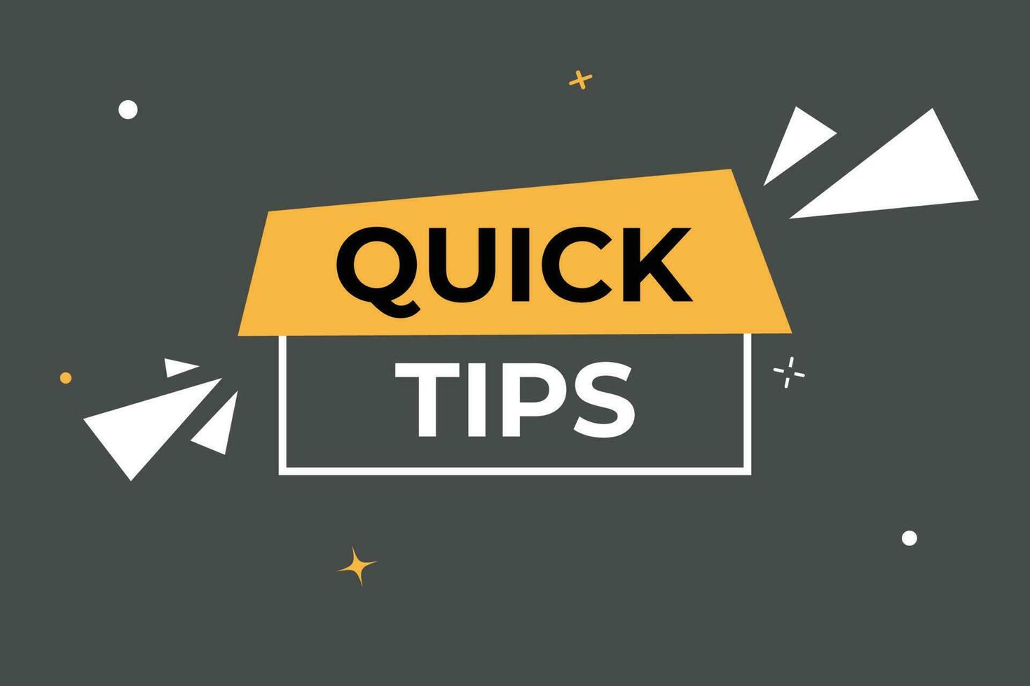 Quick Tips Button. Speech Bubble, Banner Label Quick Tips 24662839 ...