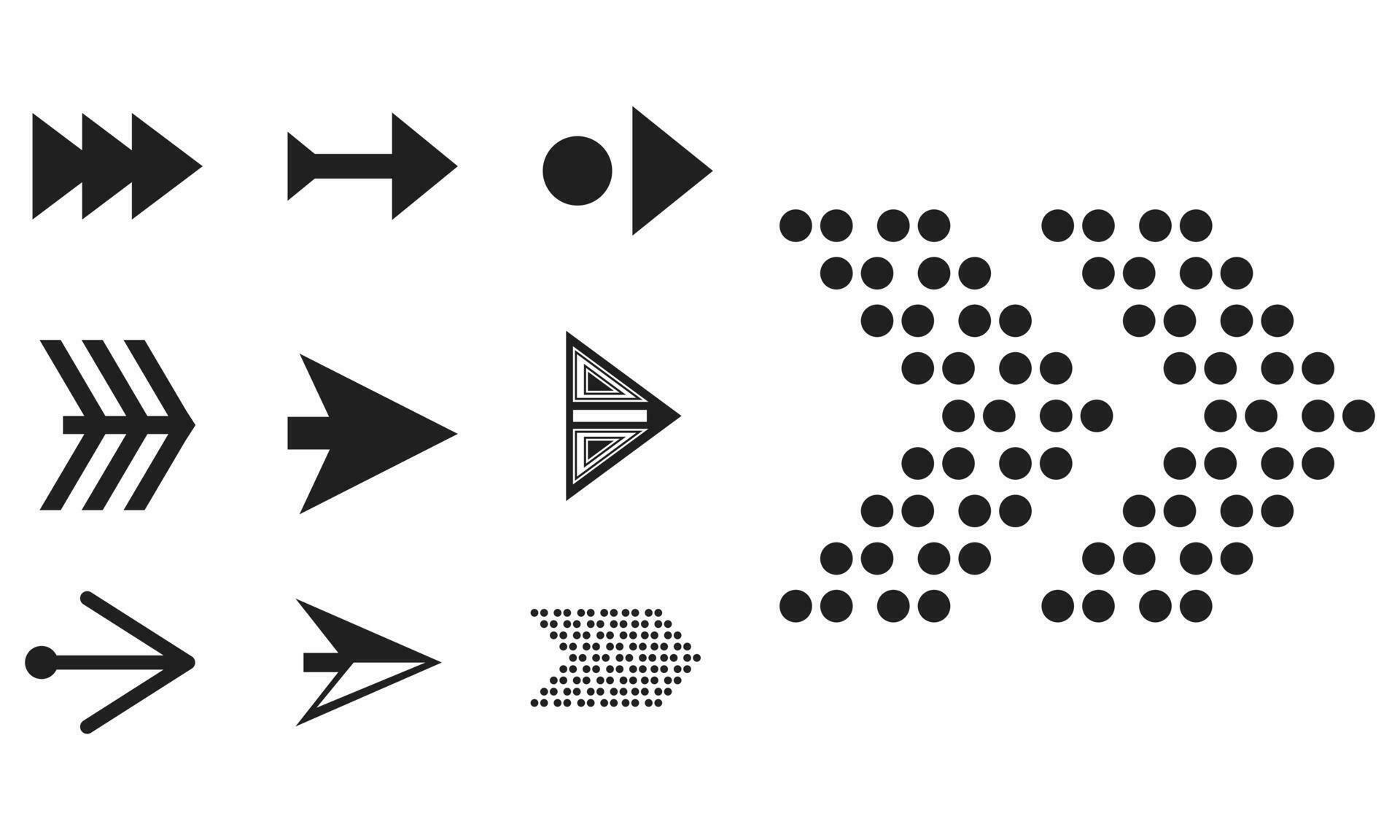 set different arrows mark. Collections arrows pointers. Flat style ...