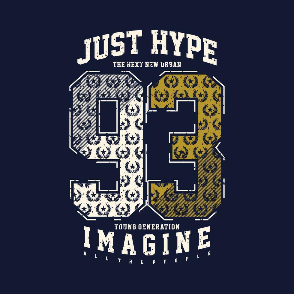 just hype sporty symbol lettering typography vector, abstract graphic, illustration, for print t ...