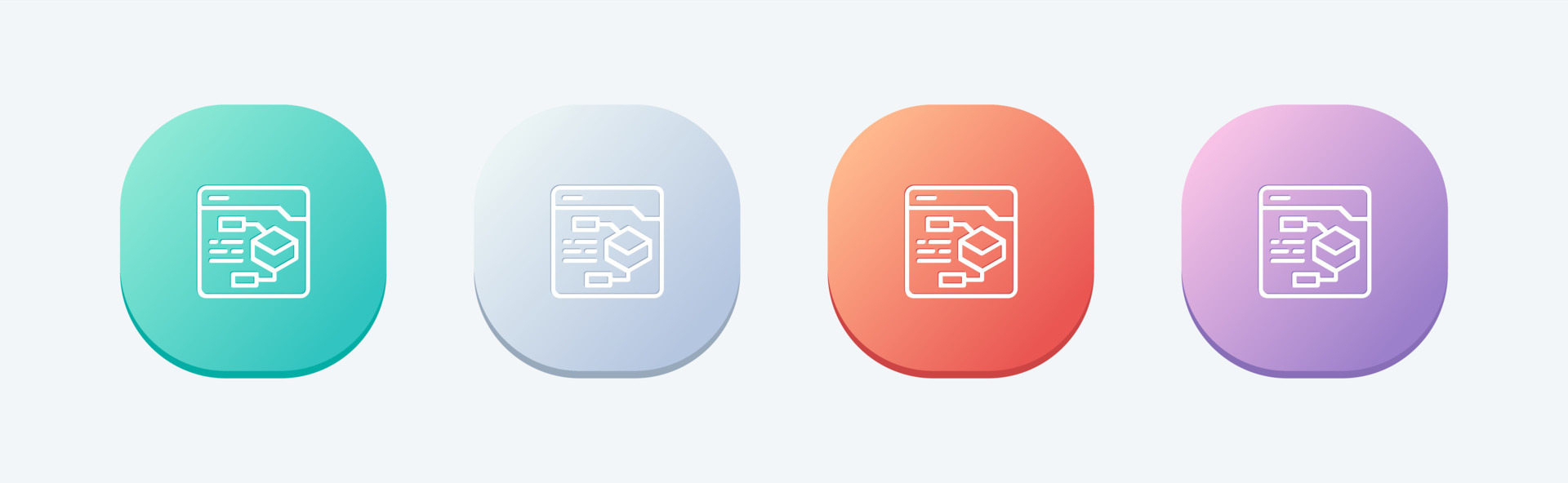 Algorithm Line Icon In Flat Design Style Programming Signs Vector