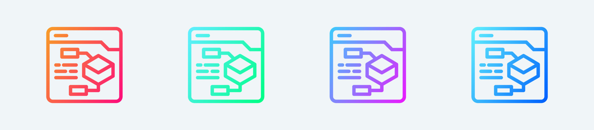 Algorithm Line Icon In Gradient Colors Programming Signs Vector Illustration 24667191 Vector