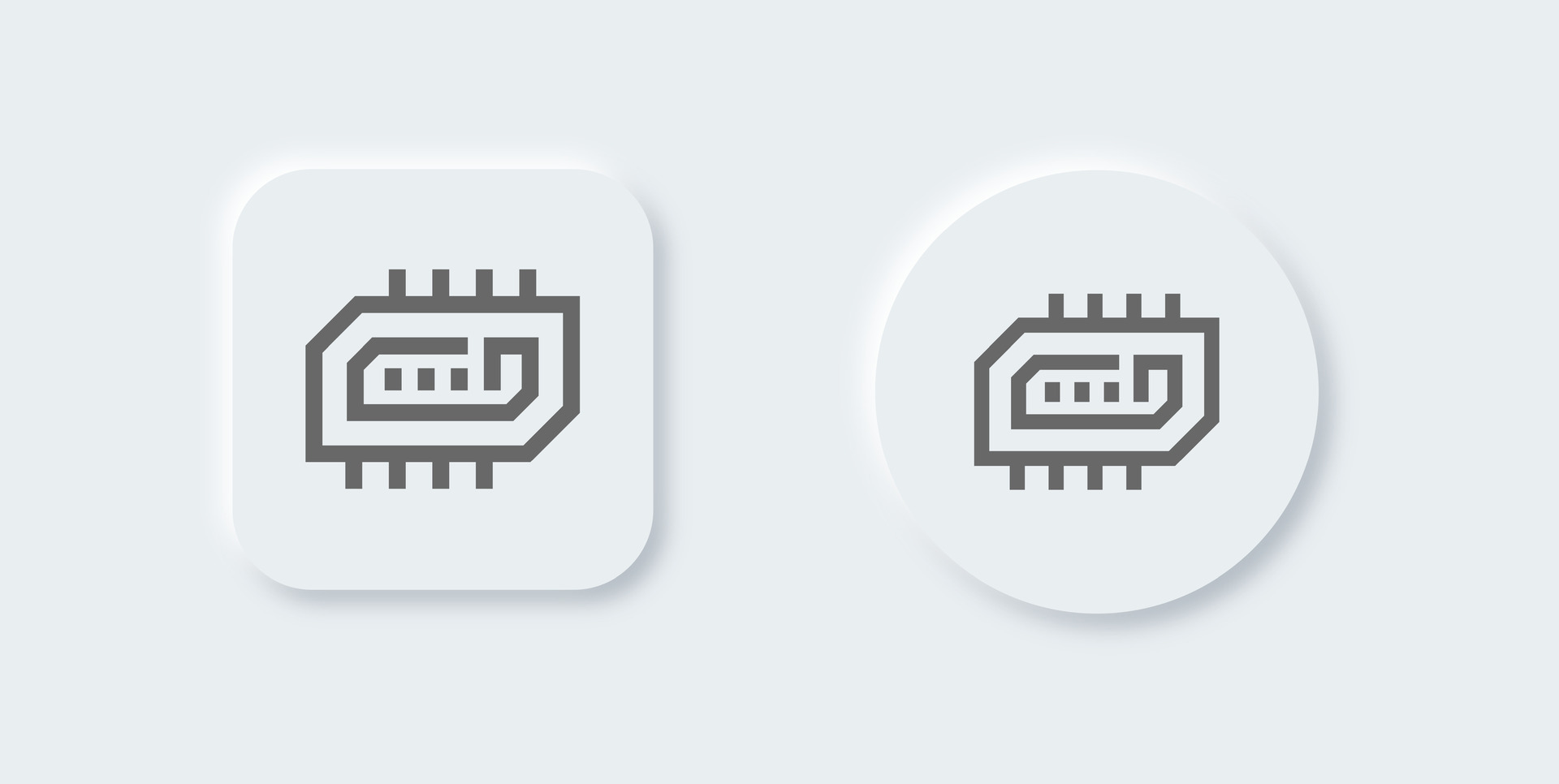 Ram Line Icon In Neomorphic Design Style Random Access Memory Signs Vector Illustration