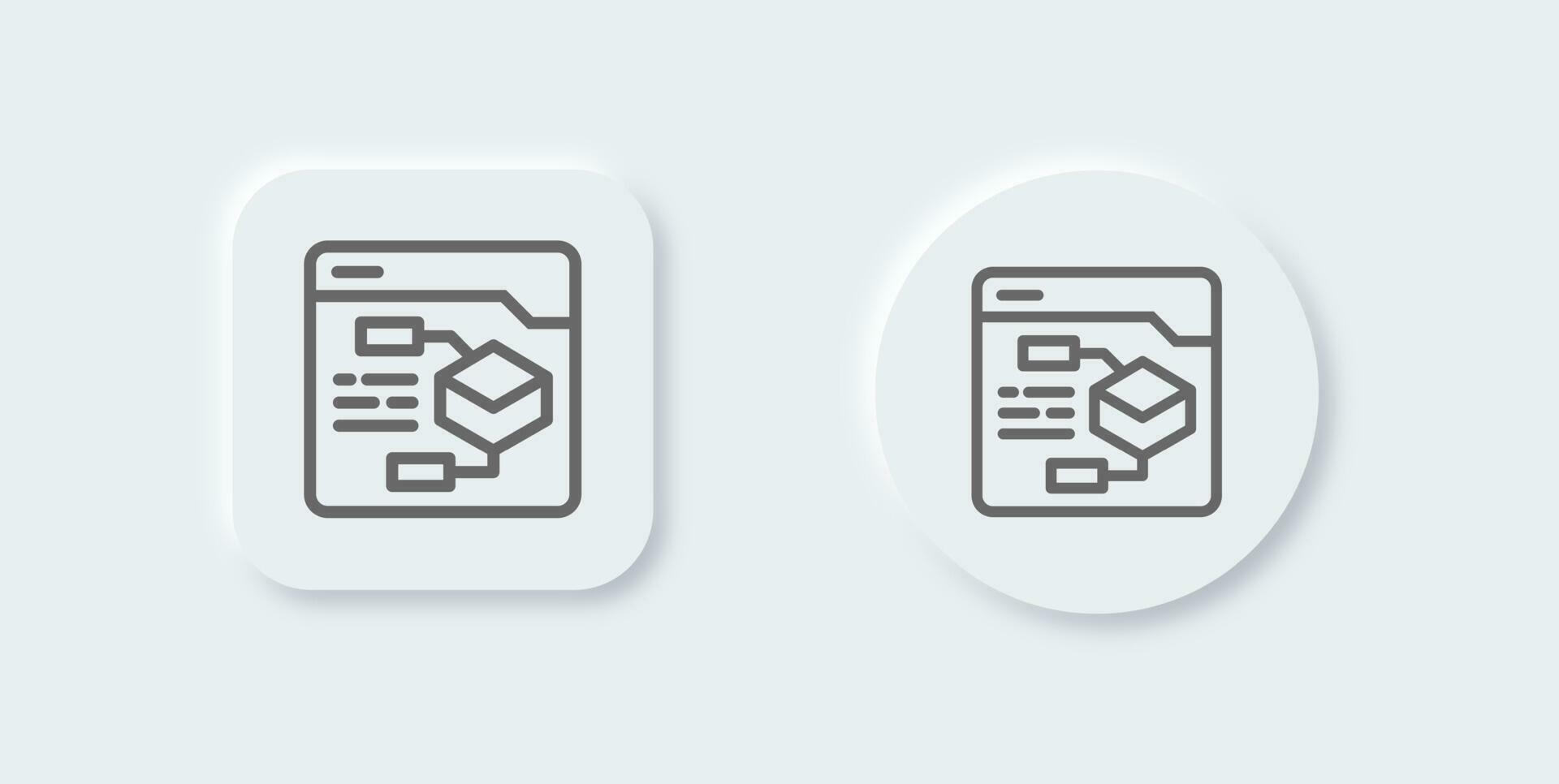 Algorithm Line Icon In Neomorphic Design Style Programming Signs Vector Illustration 24667199