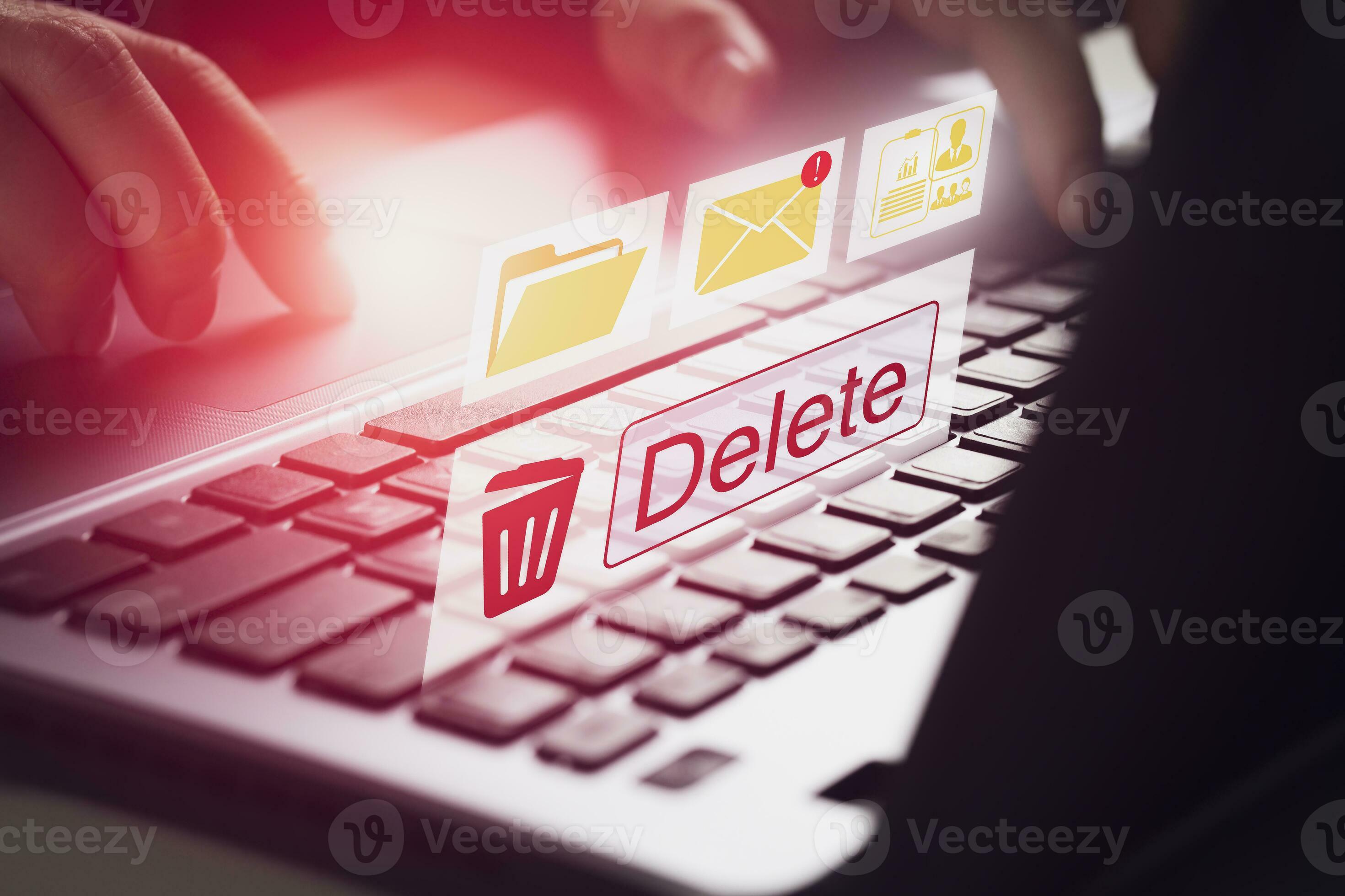 Deleting Documents Spam Mail Electronic Messages Or Personal Information In Computer System