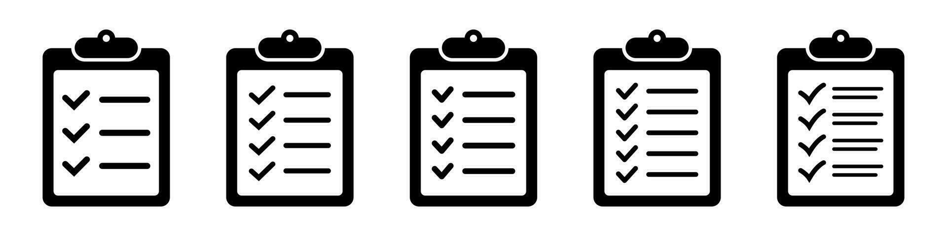 Clipboard icon. Checklist icon of an approved document. Project completed. Tasks vector icon ...