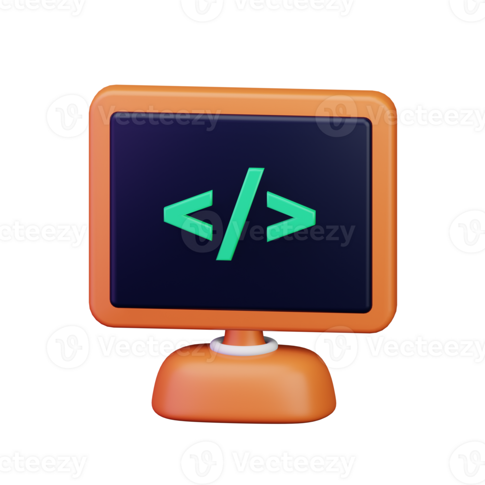 Monitor Head Robot With Syntax Code For Coding Copilot Programmer Ai Assistant Concept 3d Render