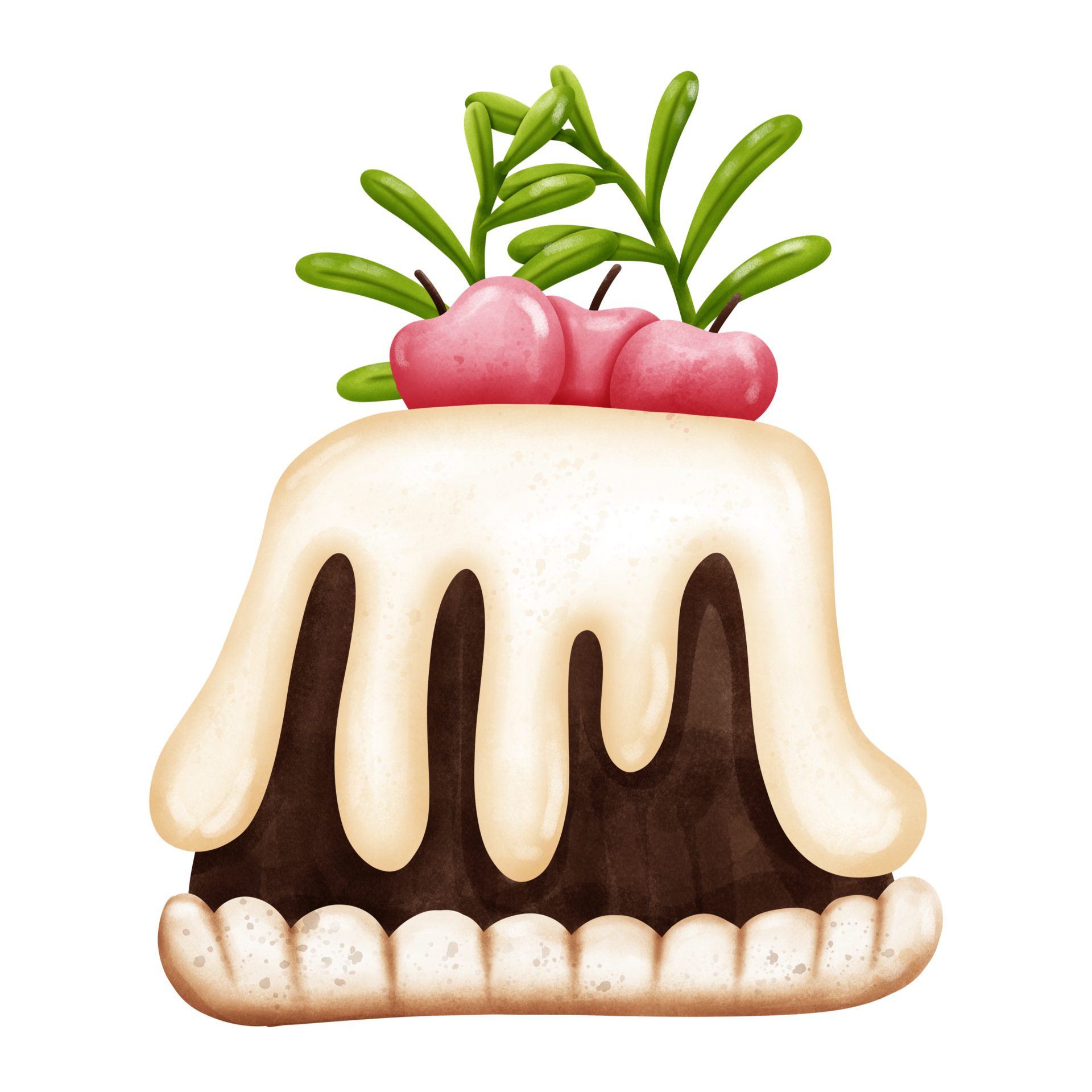 Christmas cupcakes element. watercolor illustration design. 24674074 PNG