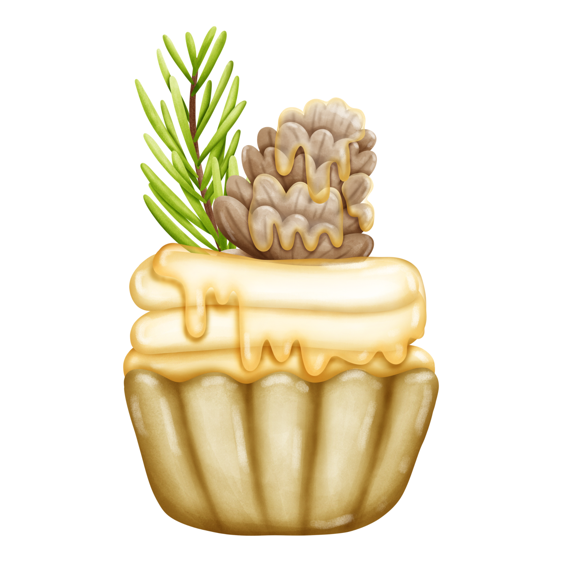 Christmas cupcakes element. watercolor illustration design. 24674075 PNG