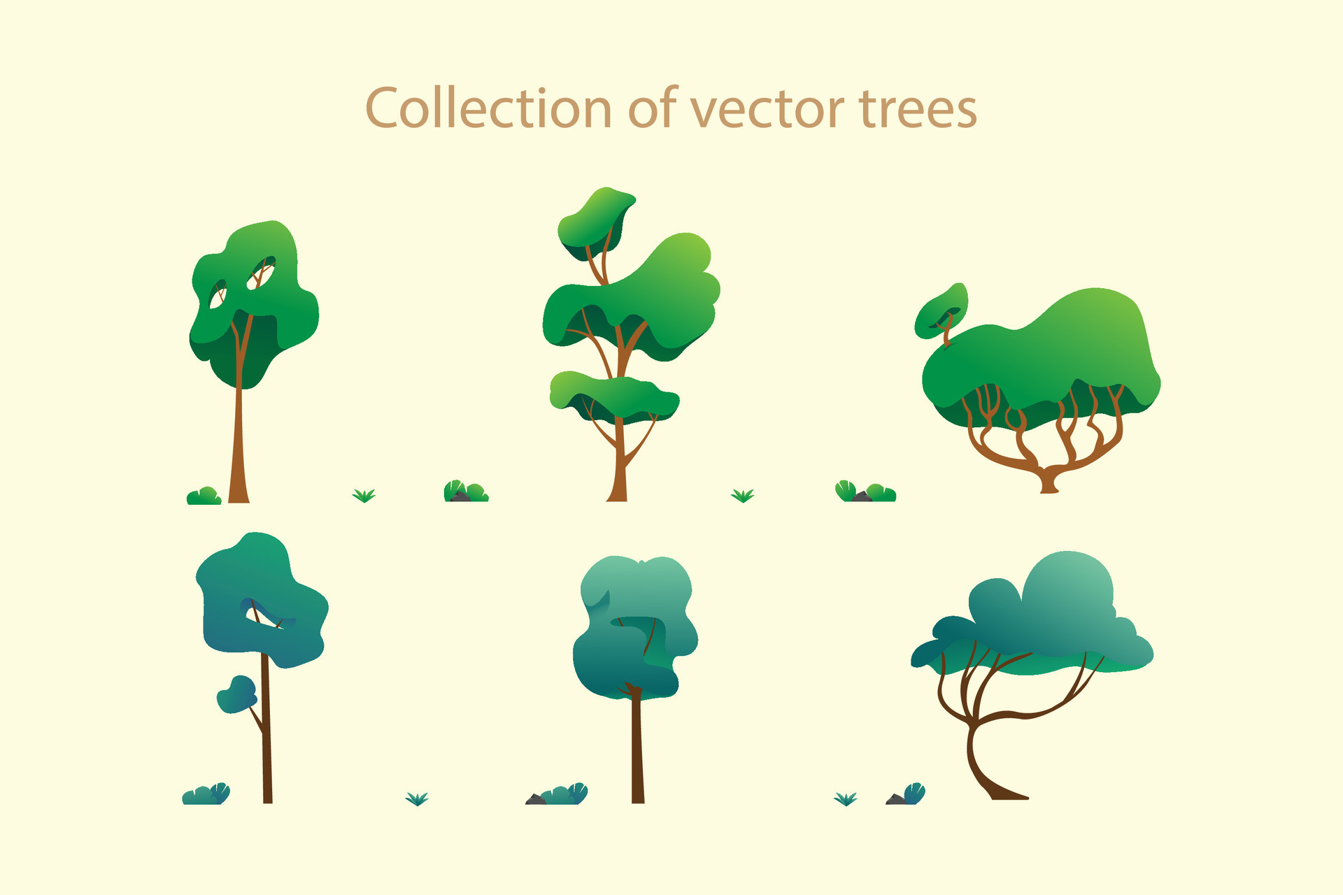 Collection of vector trees 24675447 Vector Art at Vecteezy
