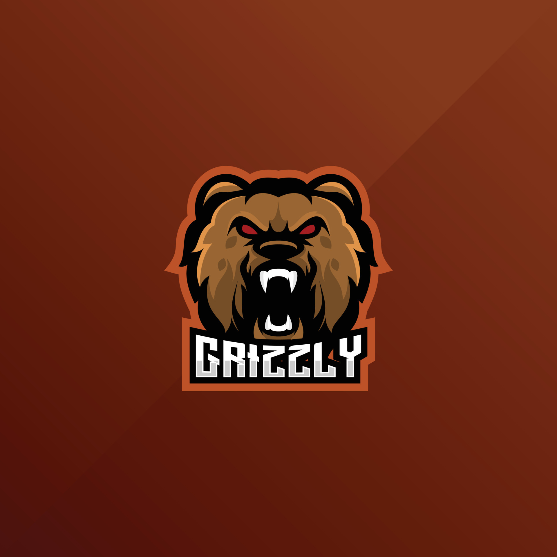 grizzly angry logo gaming esport design 24676438 Vector Art at Vecteezy