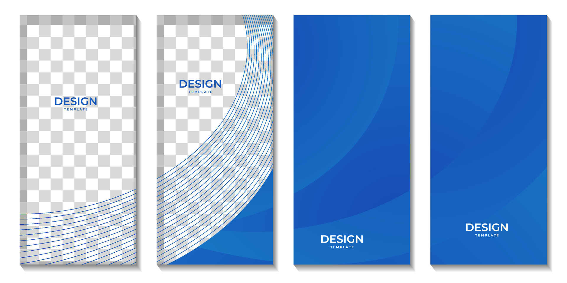Set Of Brochures Abstract Blue Wave Gradient Background With Copy Space Area For Business