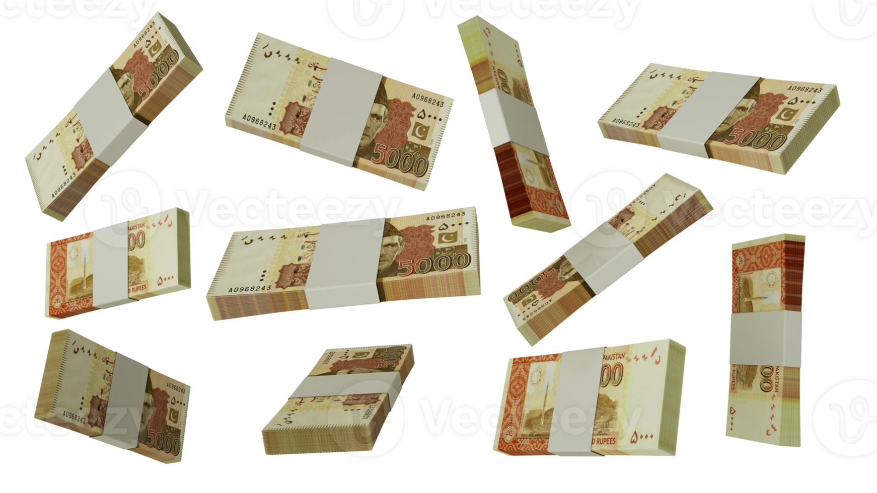 3d Rendering Of Stacks Of Pakistani Rupee Notes Flying In Different Angles And Orientations