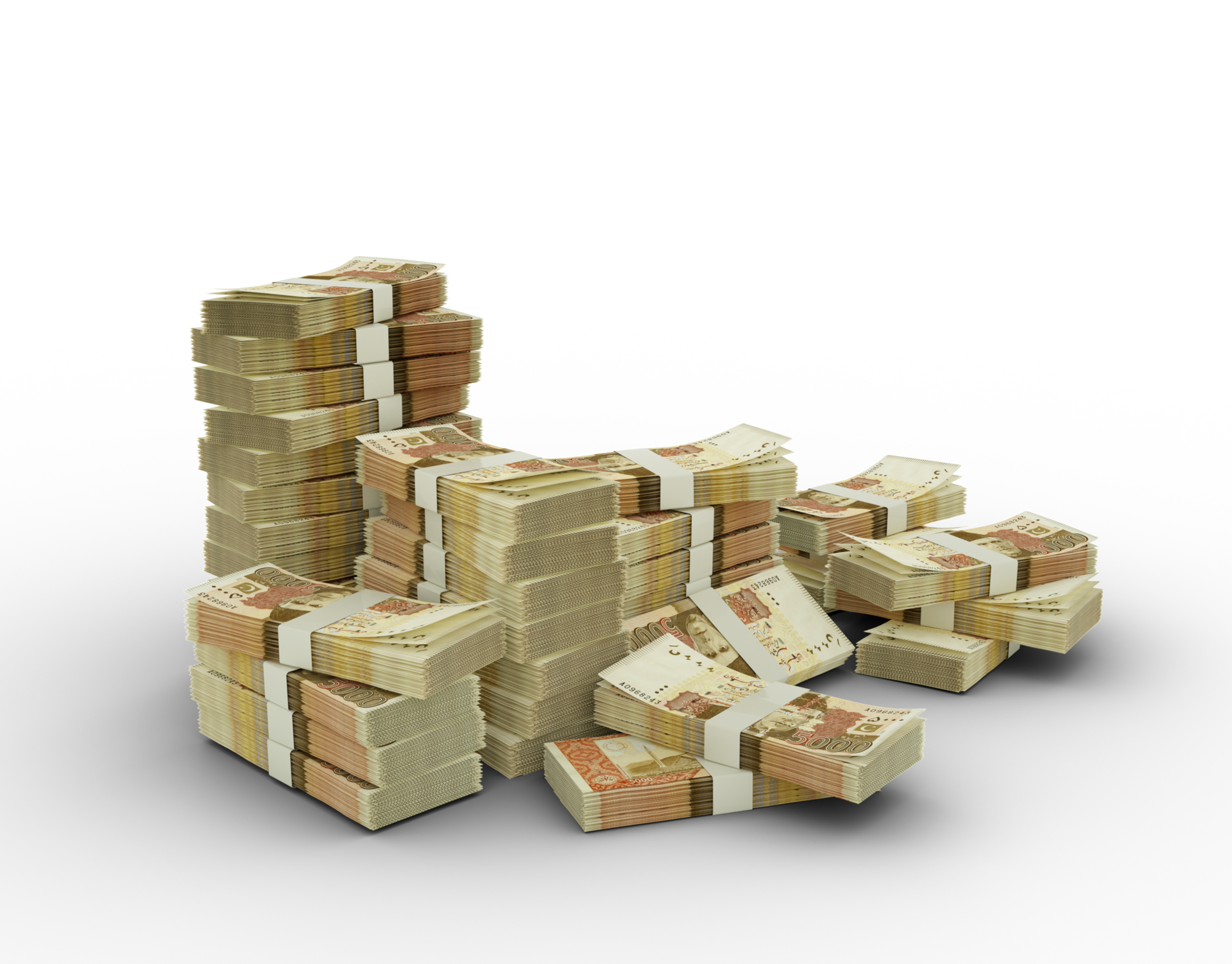 Stack Of Pakistani Rupee Notes 3d Rendering Of Bundles Of Money