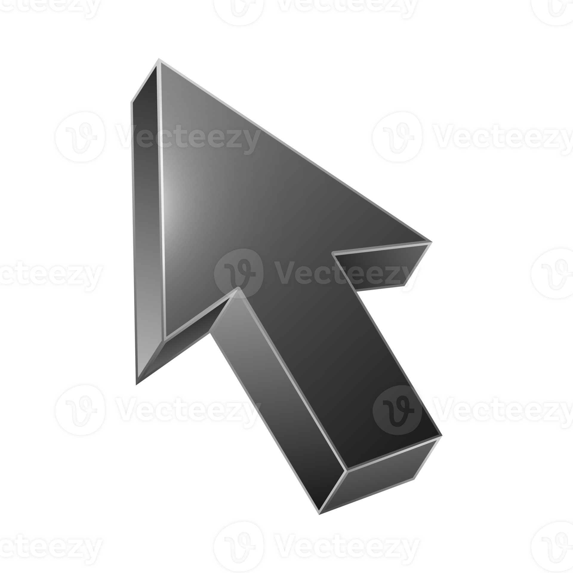 3d computer mouse cursor. Black arrow icon. 24678719 PNG