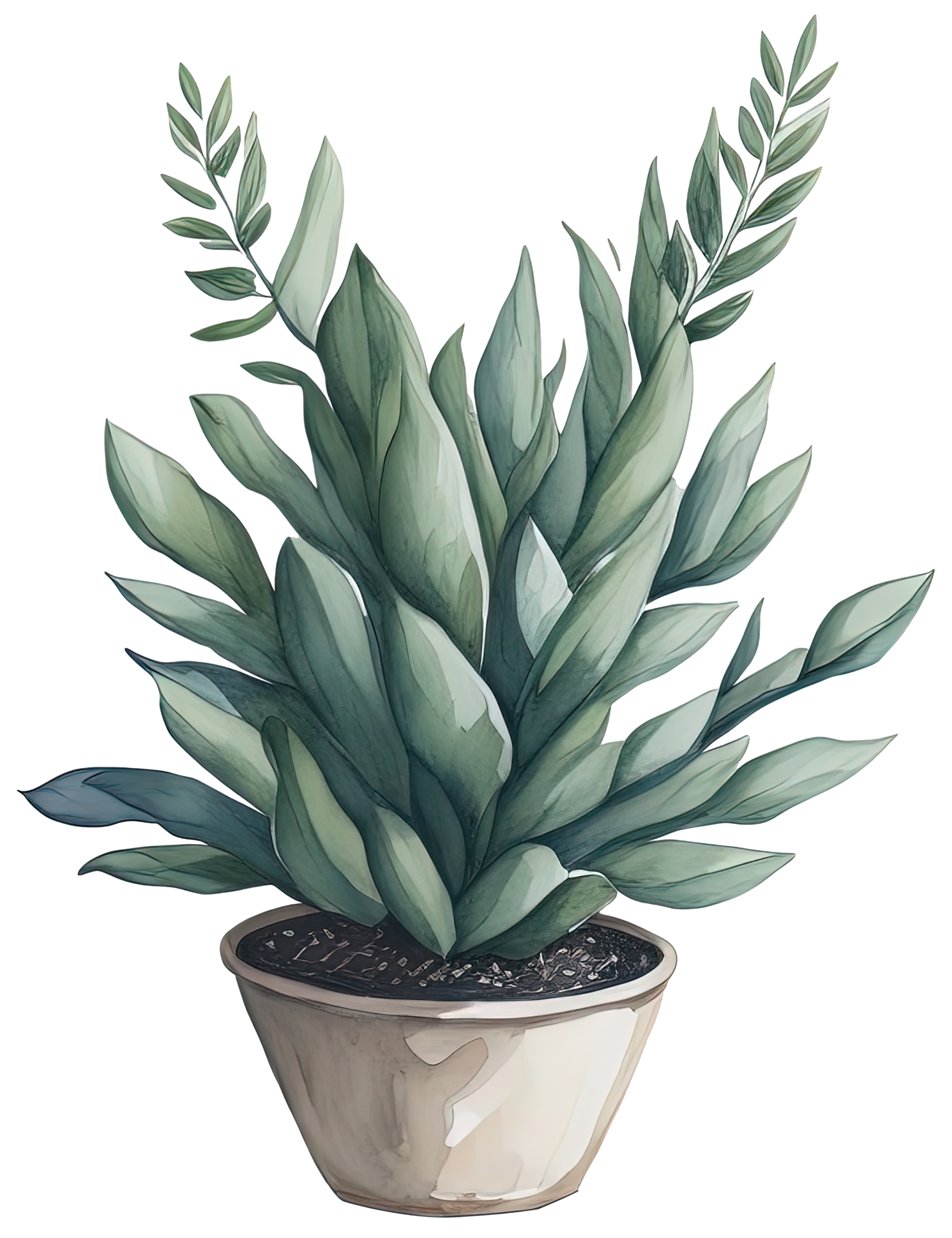 Watercolor House plant. 24679032 PNG